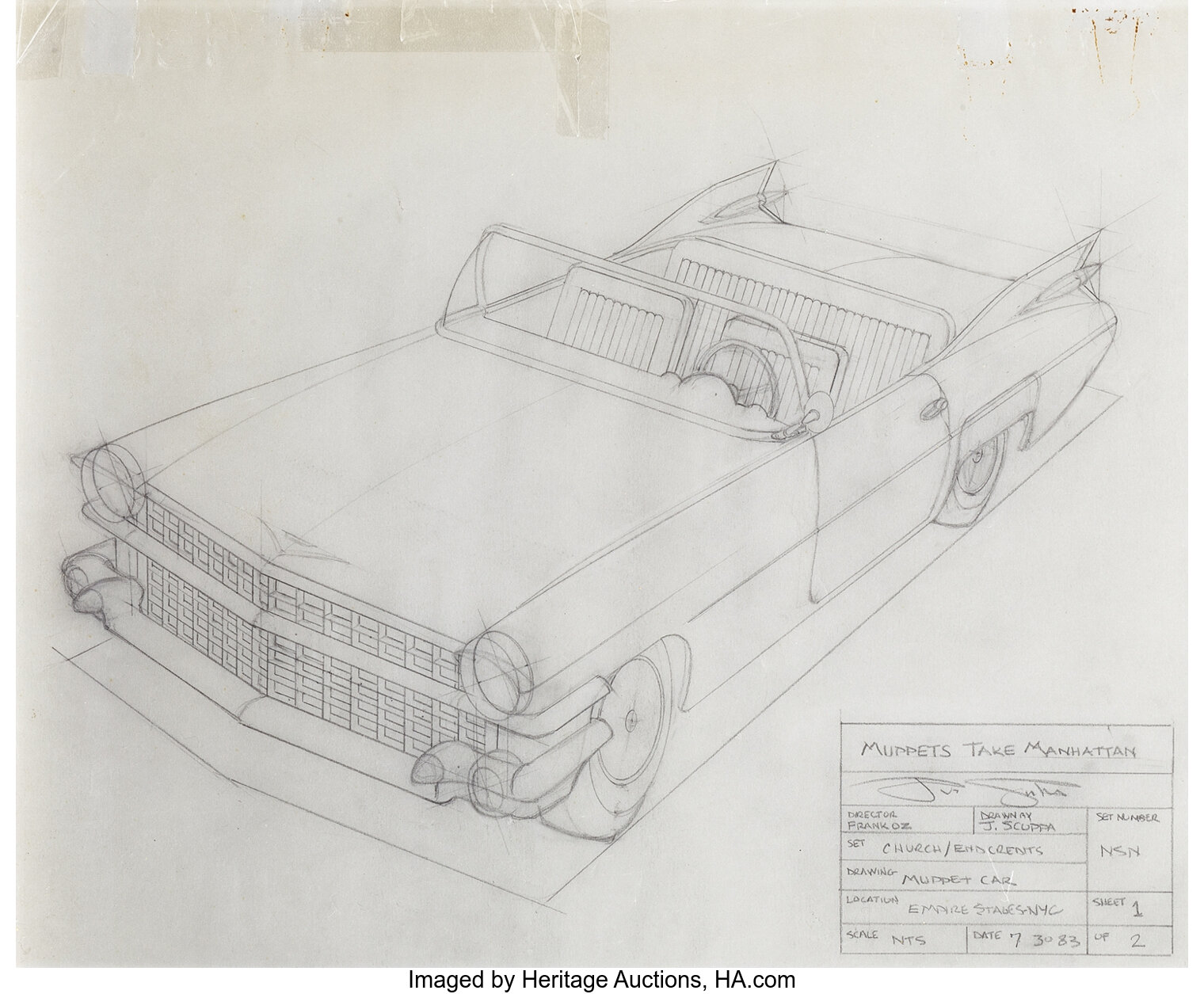 Technical drawings of The Muppet car from The Muppets Take | Lot #1356 ...