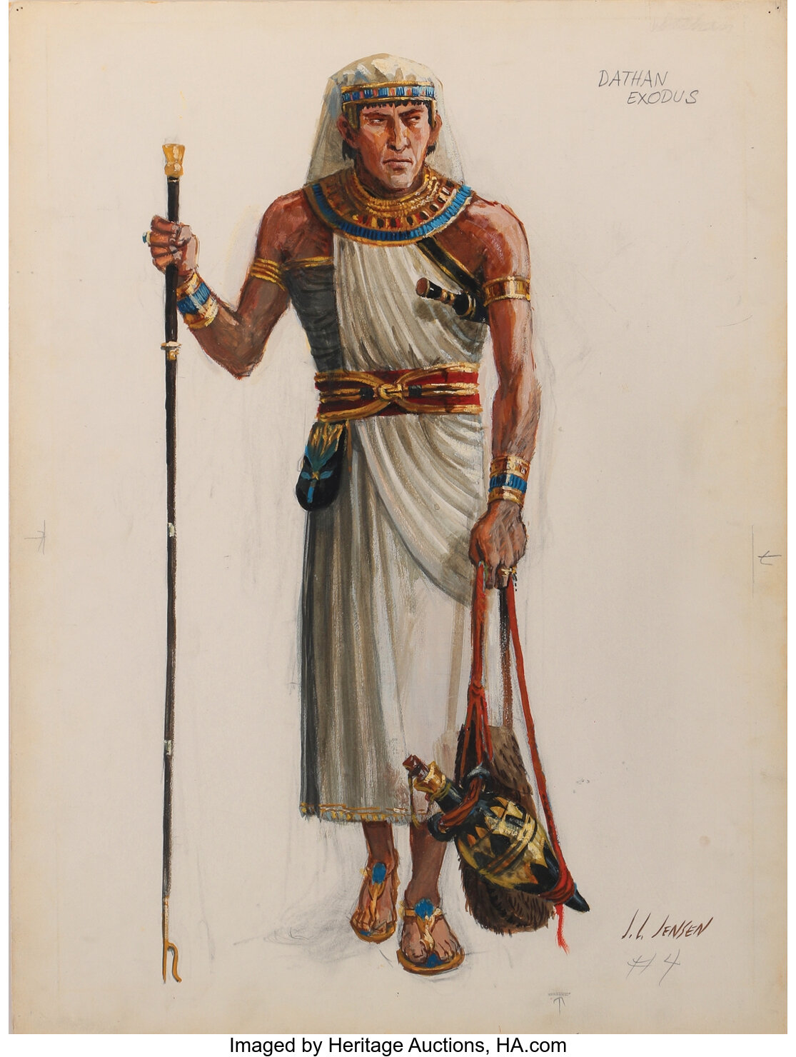 Edward G. Robinson "Dathan" and (4) additional costume sketches by ...