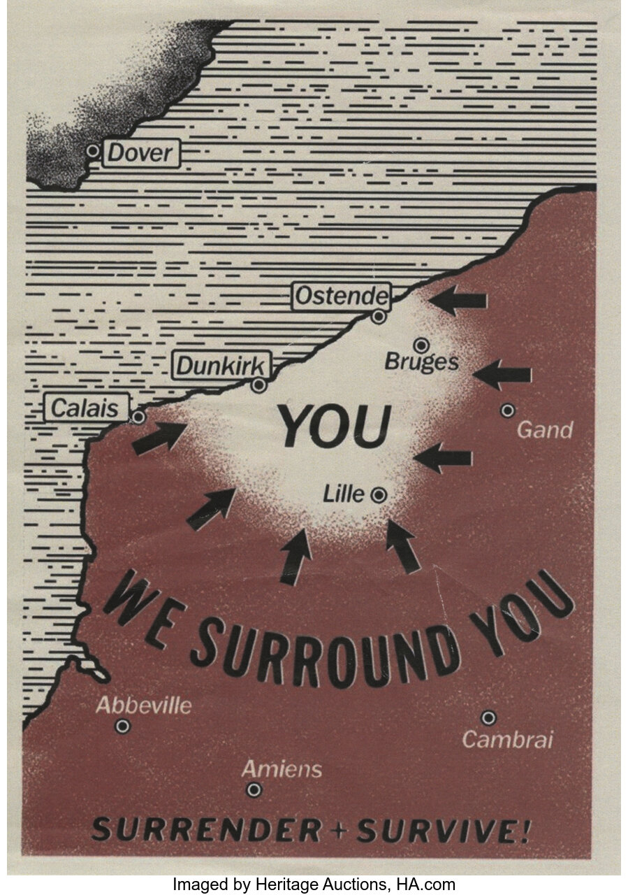 German Luftwaffe "Surrender + Survive" leaflet from Dunkirk.... | Lot ...