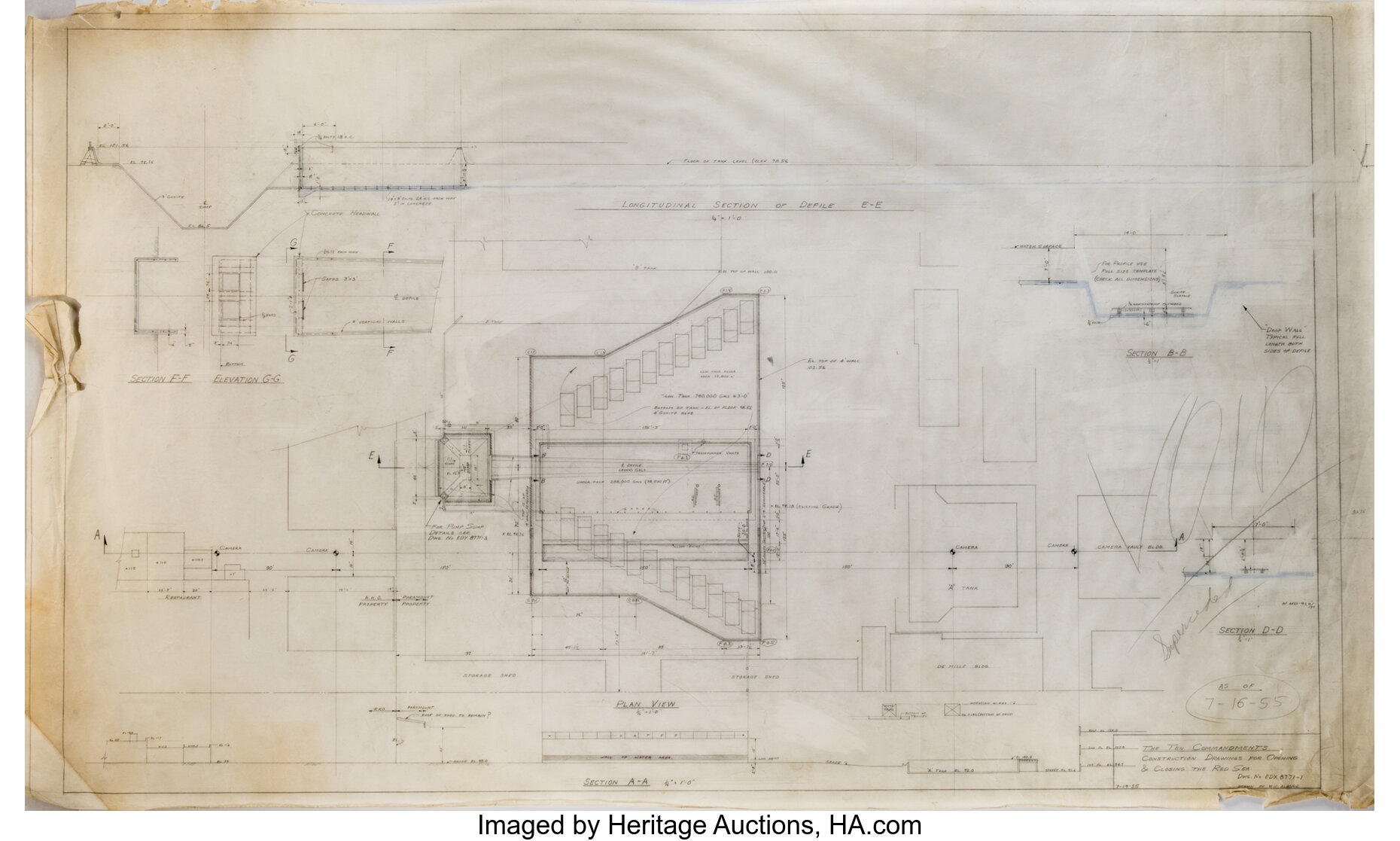 The Ten Commandments blueprints and technical drawings from the | Lot ...