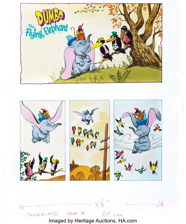 Original painting featuring "Dumbo" for Disneyland Magazine. ... | Lot ...