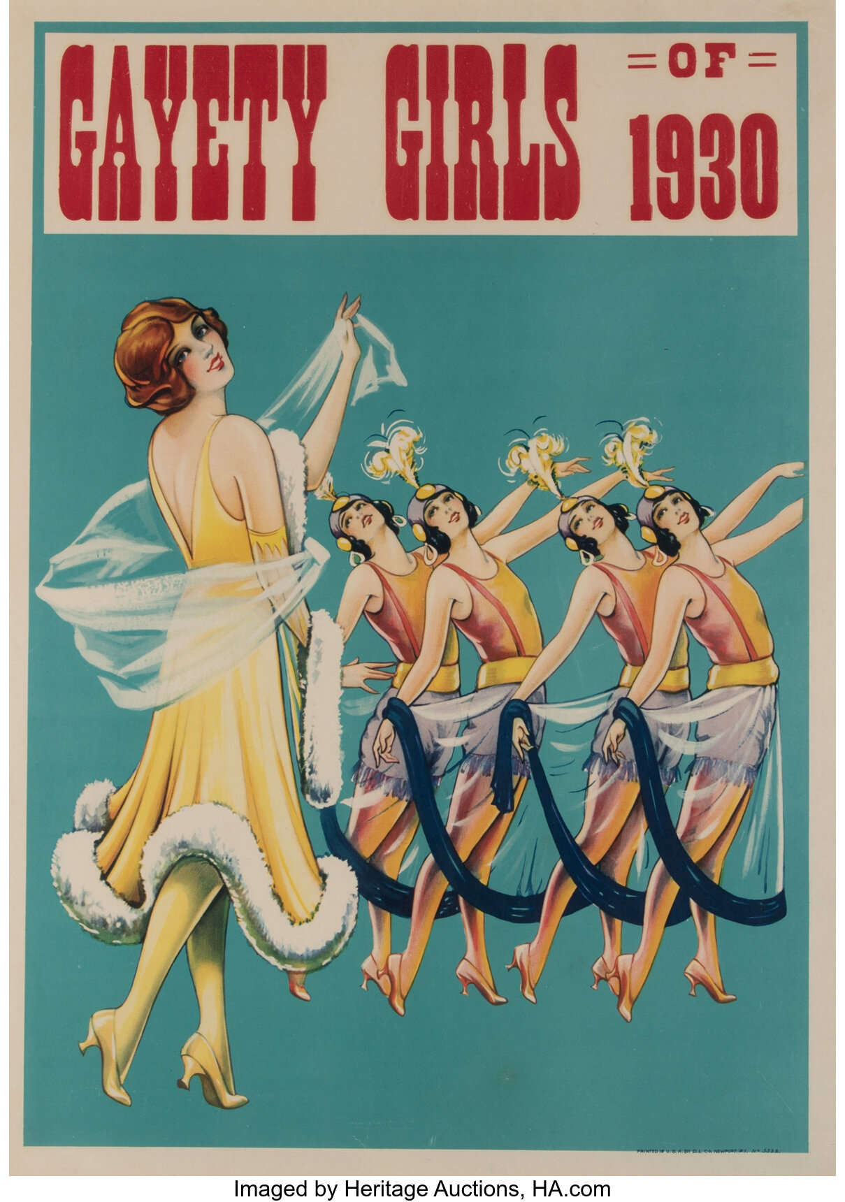 Gayety Girls of 1930 (2) theater pin-up posters on linen.... | Lot ...