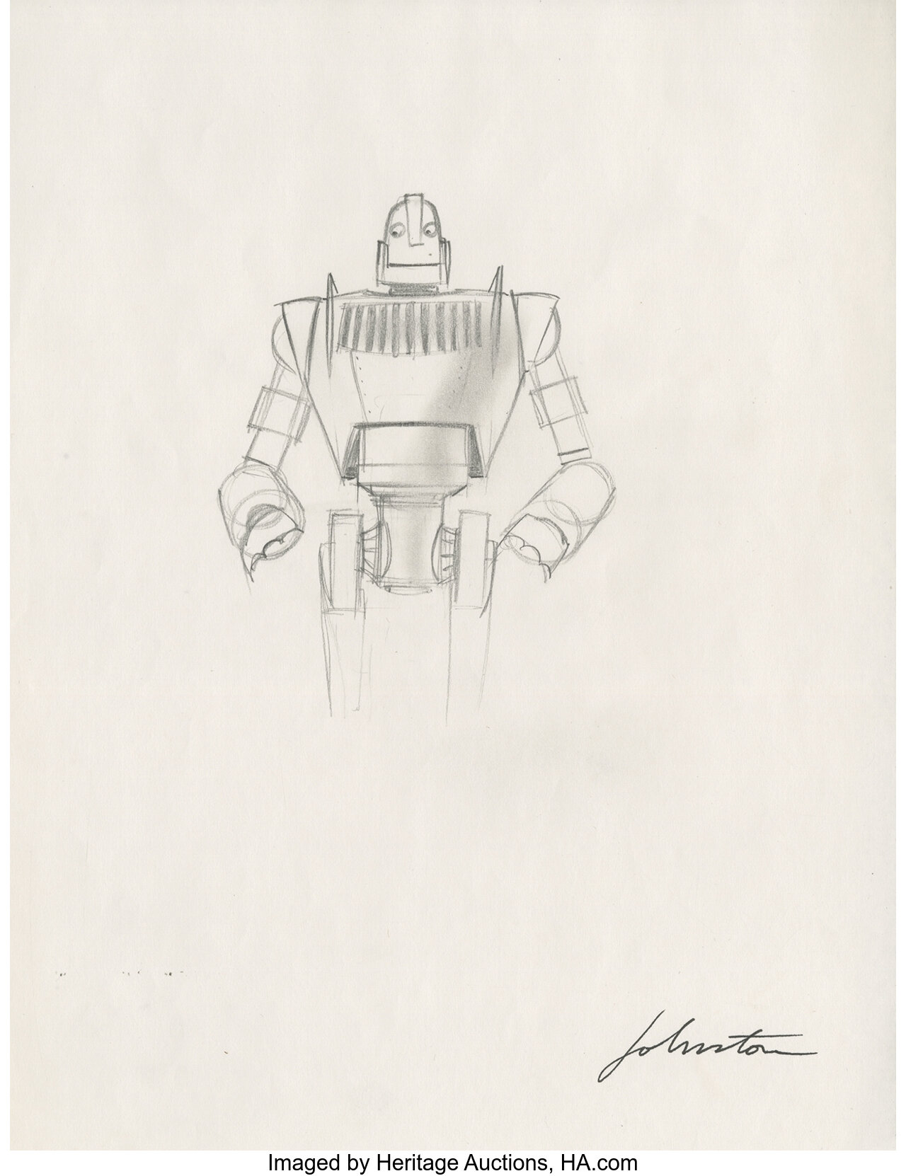 Joe Johnston original design of the "Iron Giant" from The Iron Giant ...