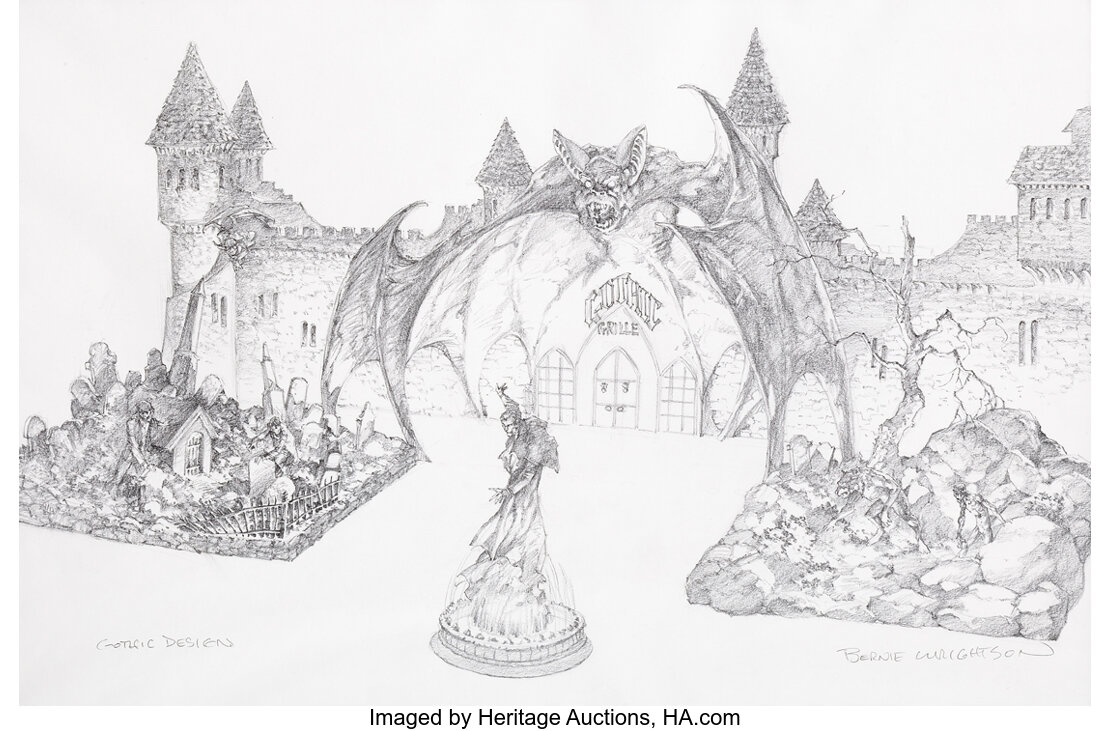 Bernie Wrightson original concept art for restaurant proposal ...
