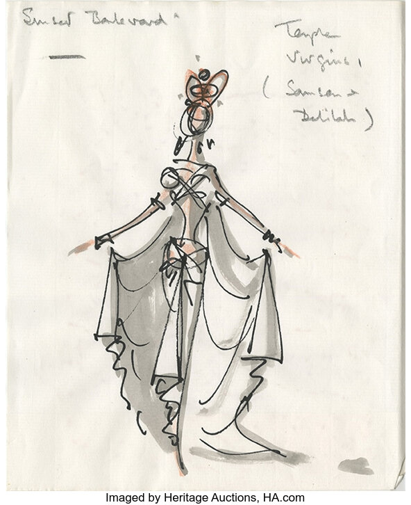 Sunset Boulevard the musical "Temple Virgin" costume sketch by | Lot ...