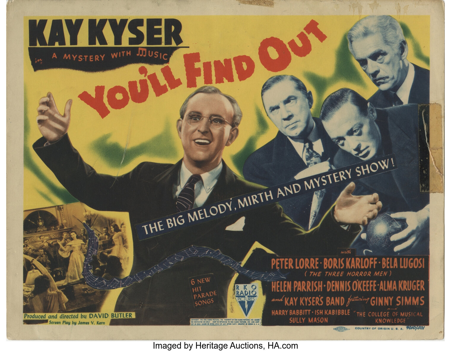 Kay Kyser (8) lobby cards for You'll Find Out.... Movie/TV | Lot #1117 ...