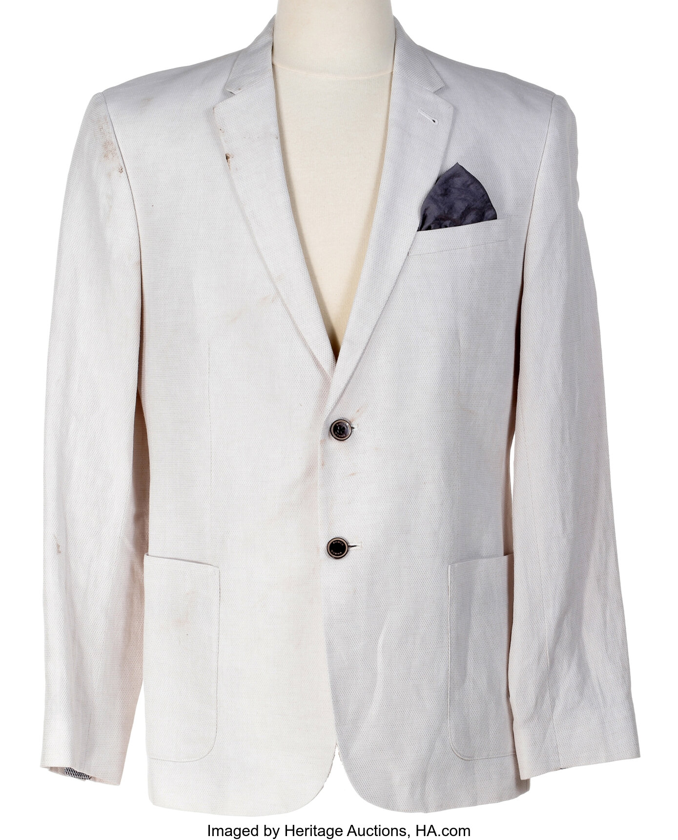 John Hannah "The Mage" signature white linen blazer with pocket | Lot ...
