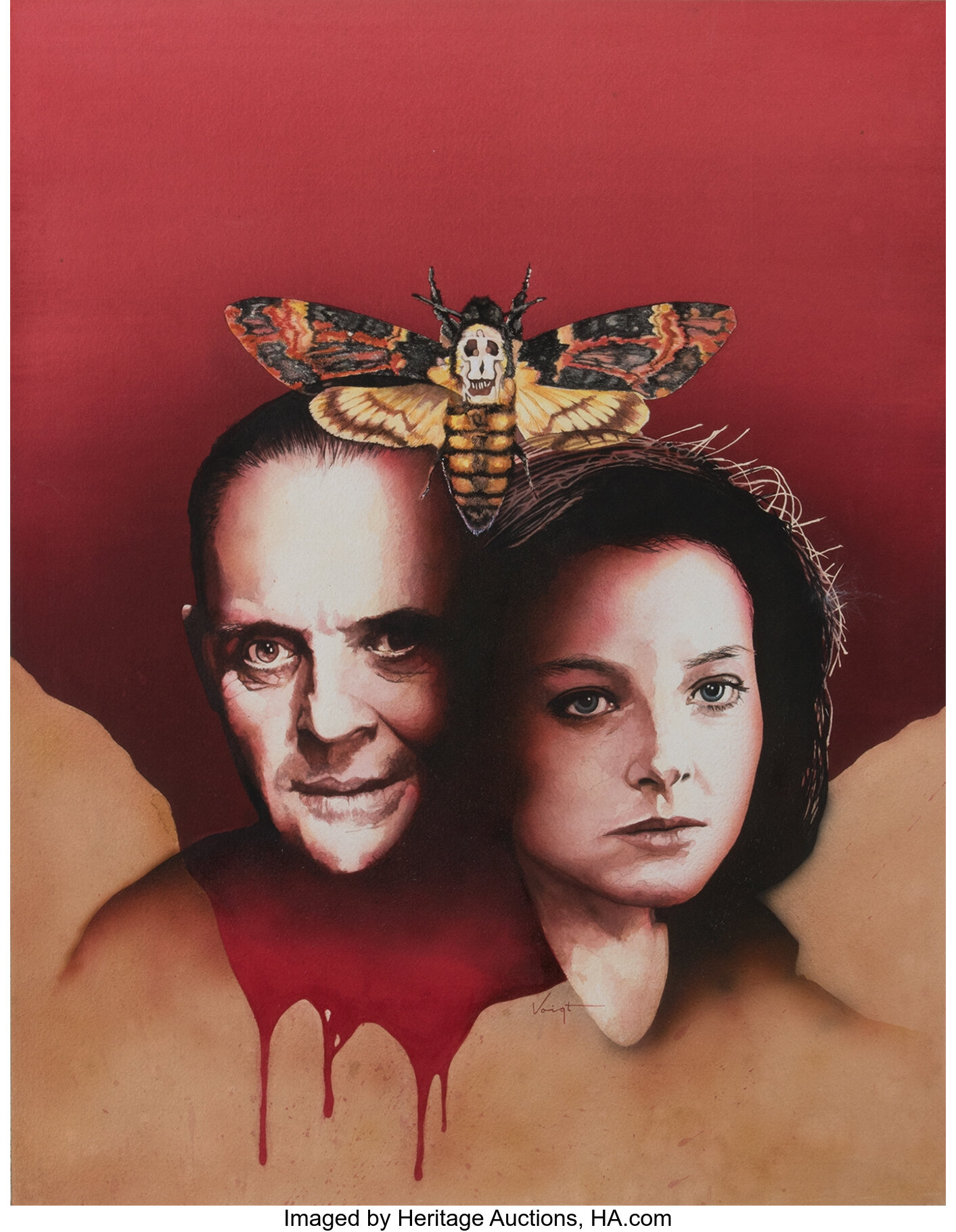 David Voigt signed original The Silence of the Lambs cover painting ...