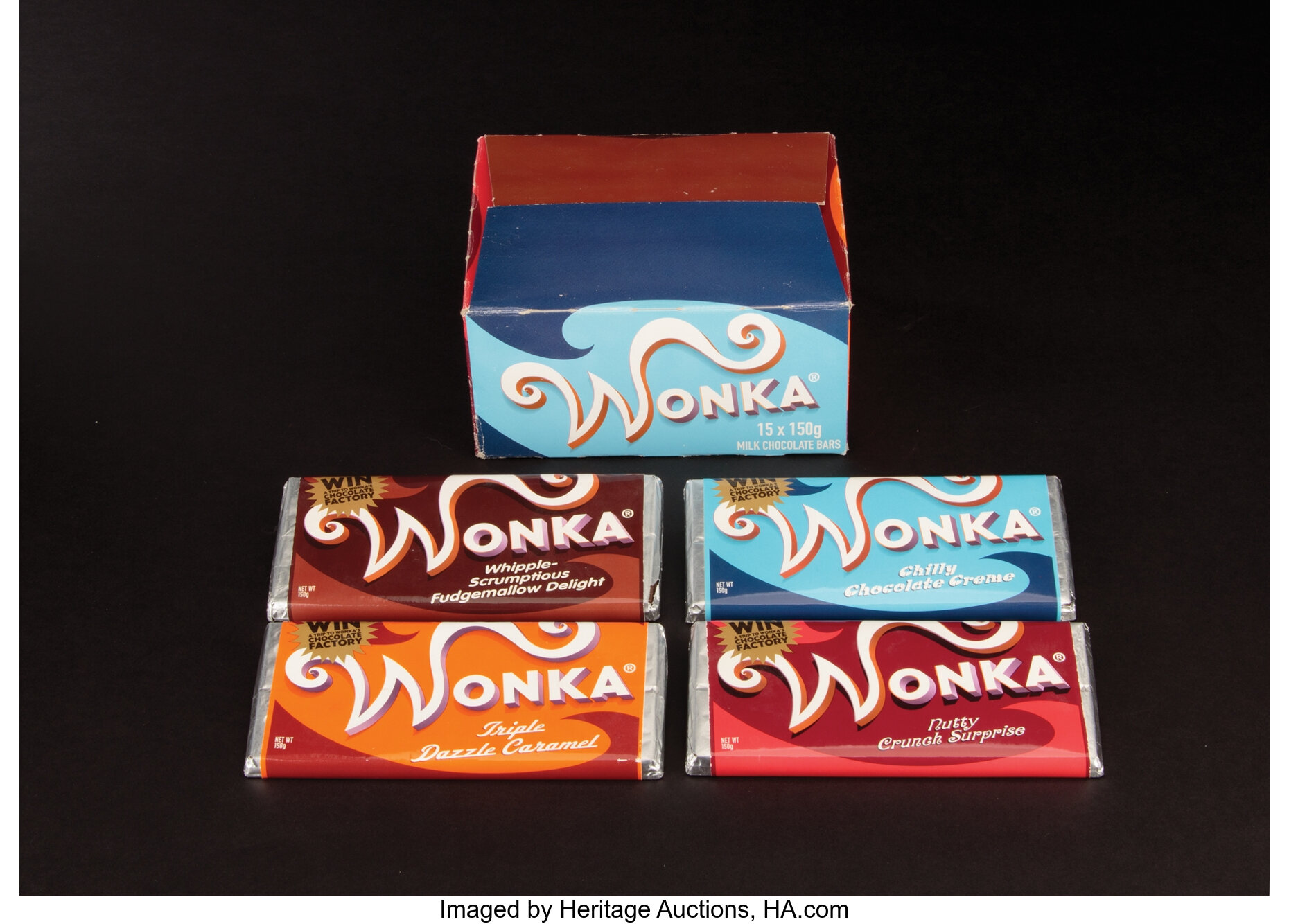 Wonka set of (4) candy bars and box from Charlie and the Chocolate ...