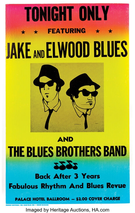 Original "Blues Brothers Palace Hotel Ballroom" concert poster from ...