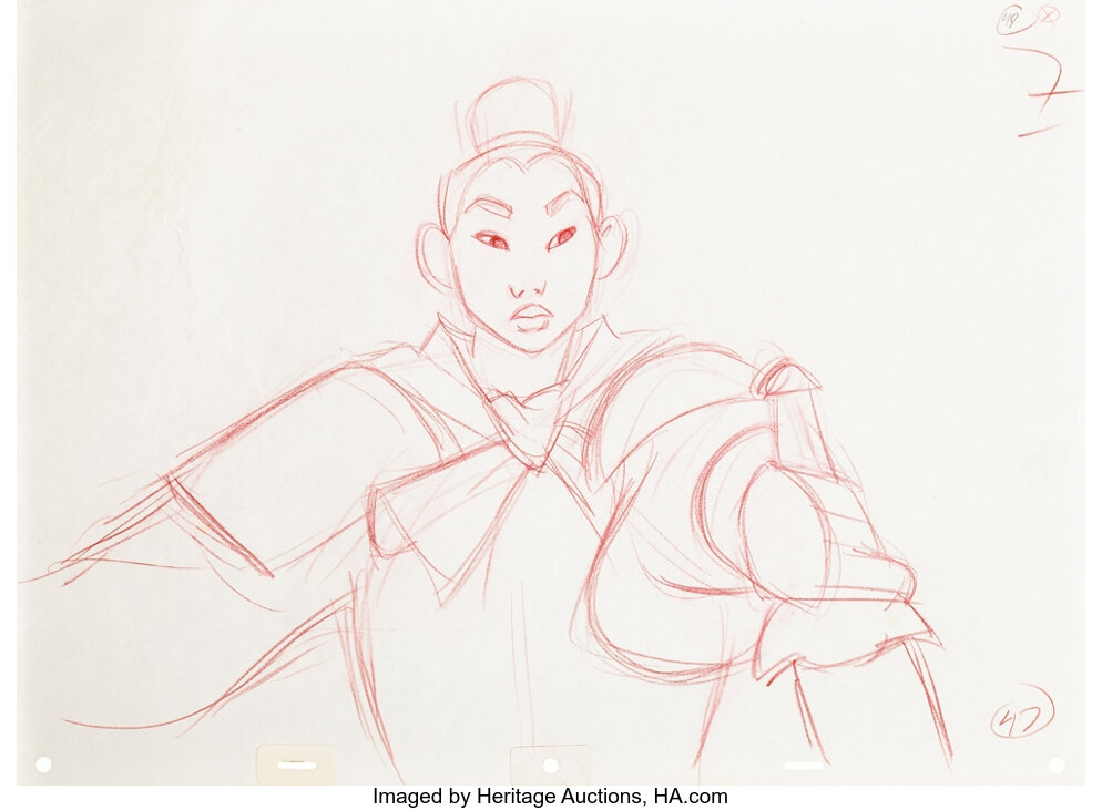 Original production drawing of "Mulan" from Mulan. ... Animation Art ...