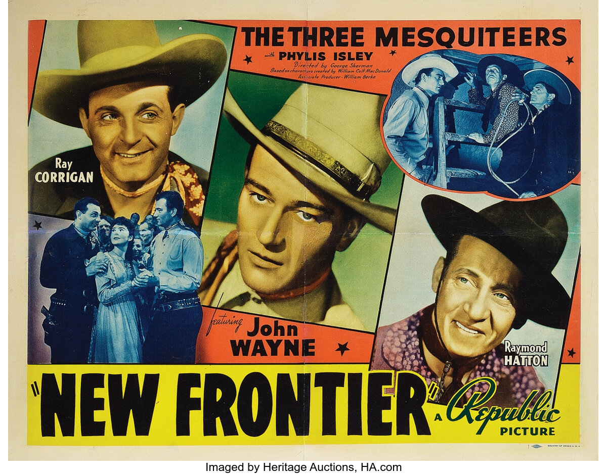 John Wayne half-sheet poster for The New Frontier. . ... Movie | Lot ...