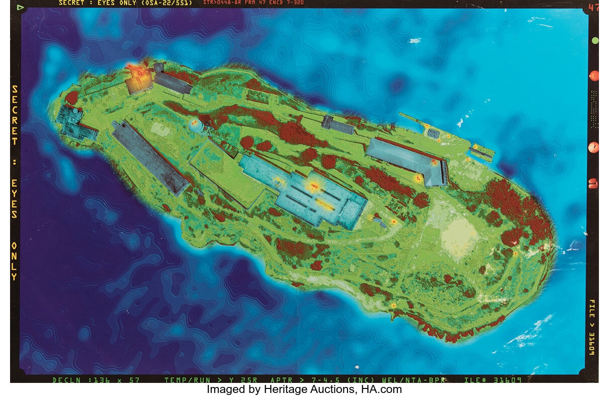 Alcatraz aerial thermal blueprint from The Rock.... Movie/TV | Lot ...