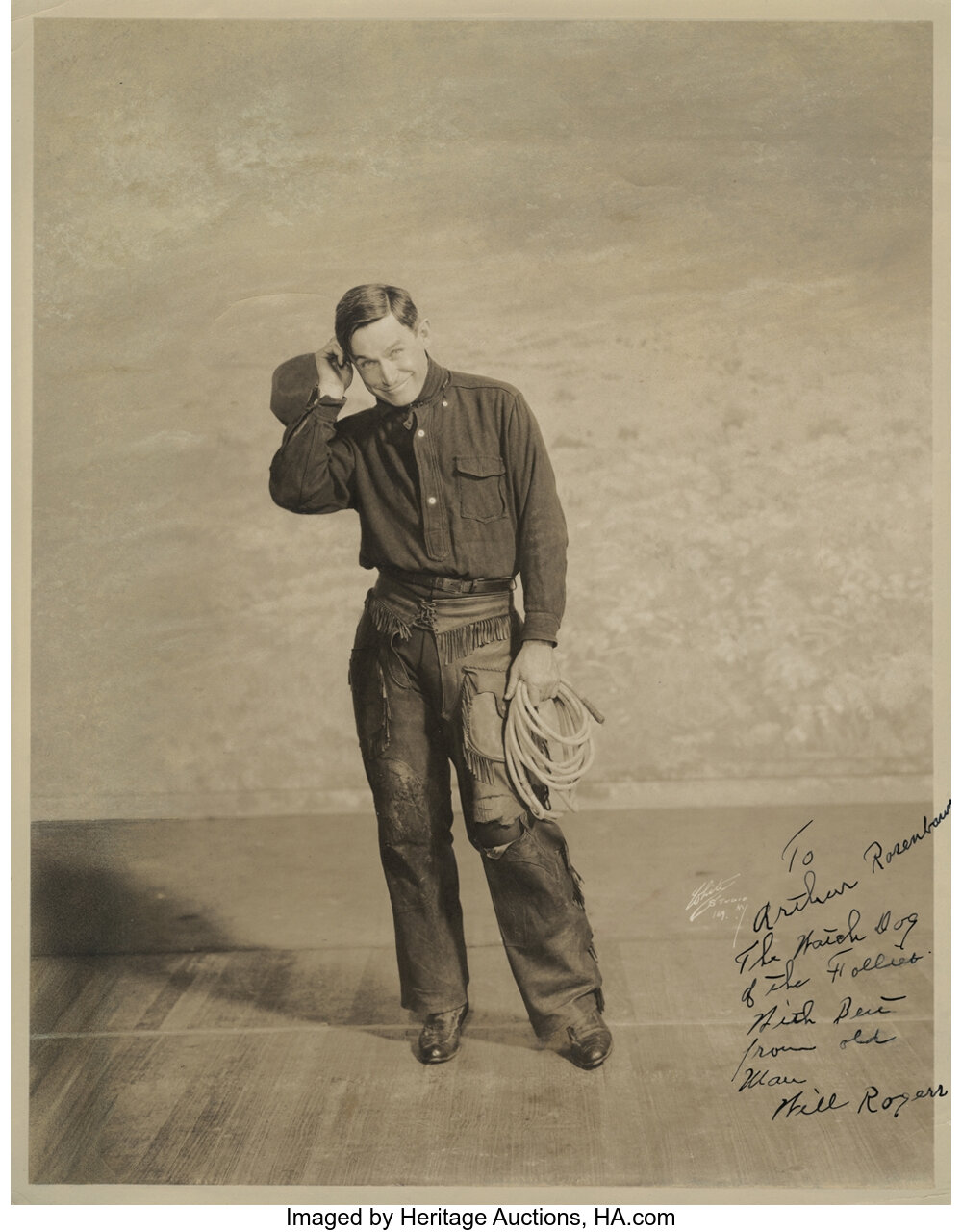 Will Rogers signed oversize photograph by White.... Movie/TV | Lot ...