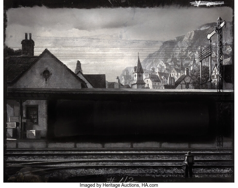 Original matte paintings (7) of travel and transportation scenes | Lot ...