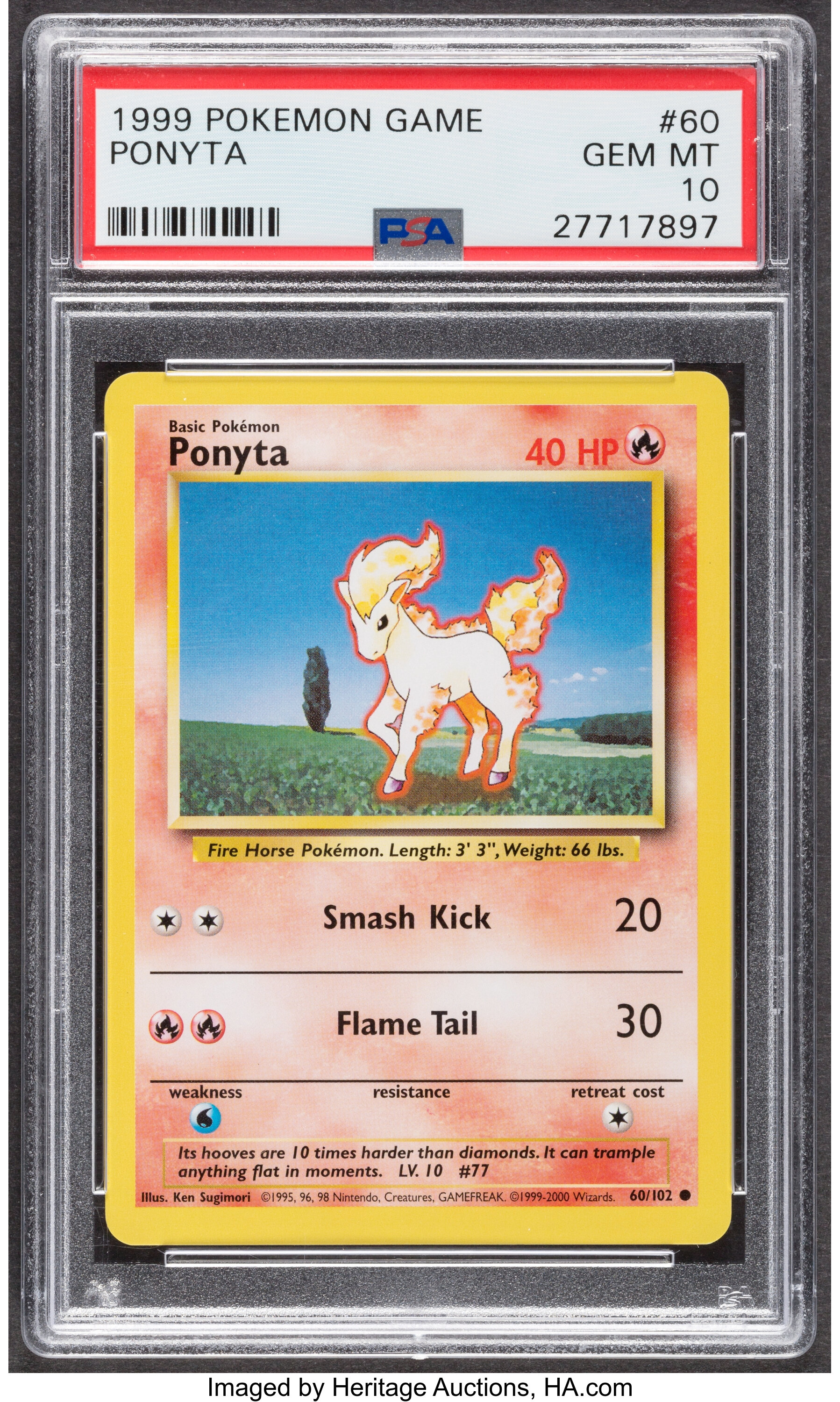 Pokémon Ponyta #60 Unlimited Base Set Trading Card (Wizards of the ...