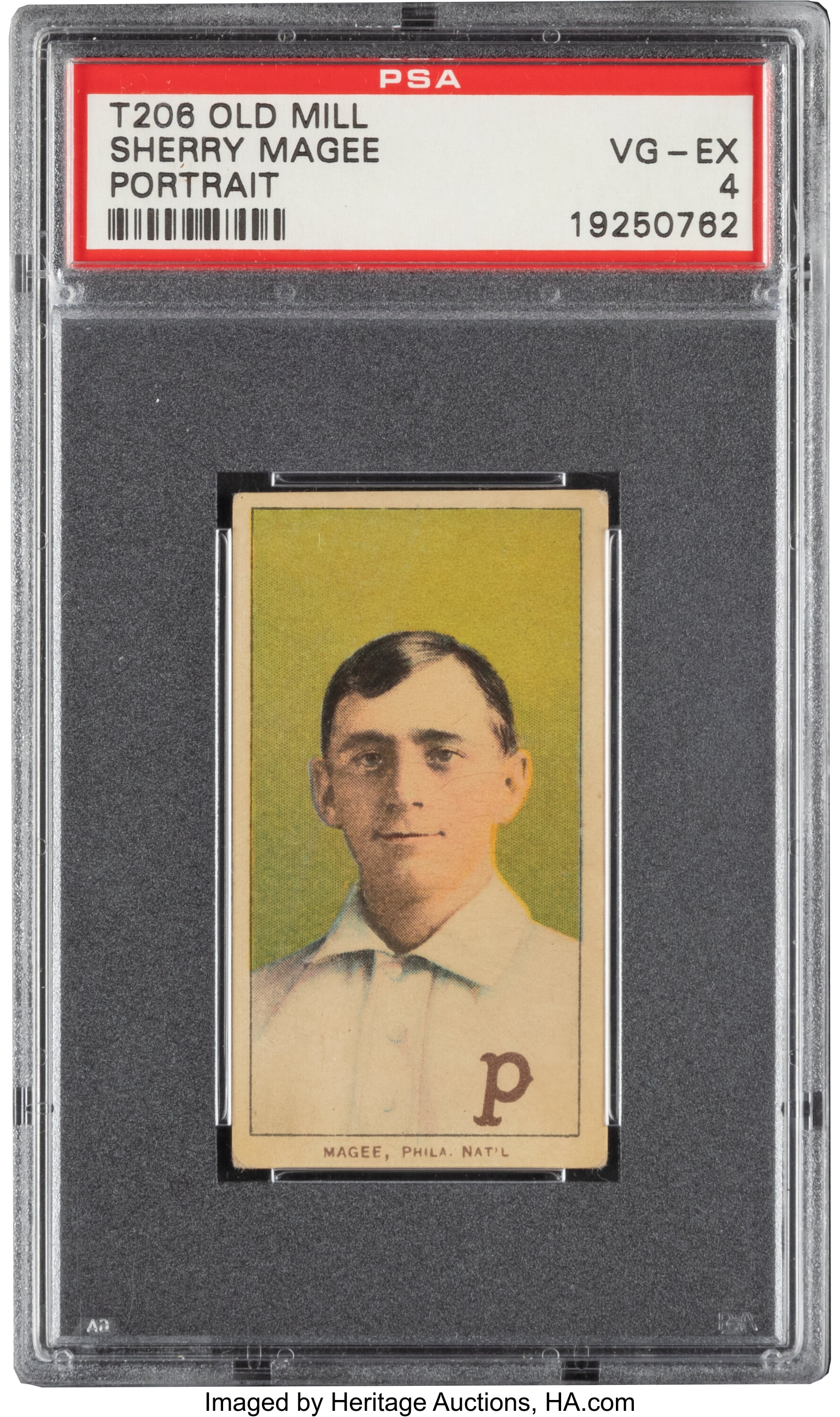 1909-11 T206 Old Mill Sherry Magee (Portrait) PSA VG-EX 4 - A | Lot ...