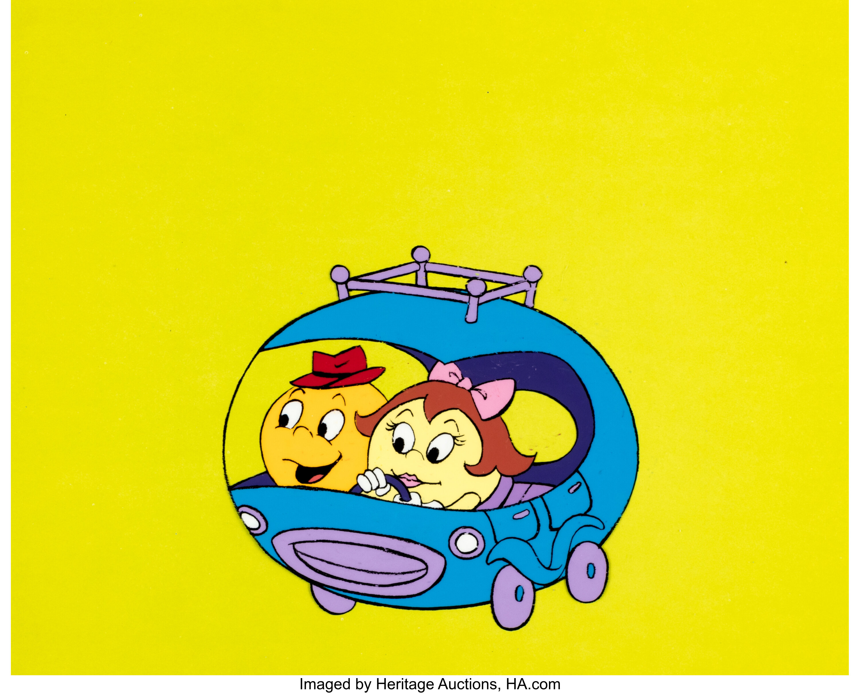 Pac-Man Mr. and Mrs. Pac-Man Production Cel (Hanna-Barbera, 1982 ...