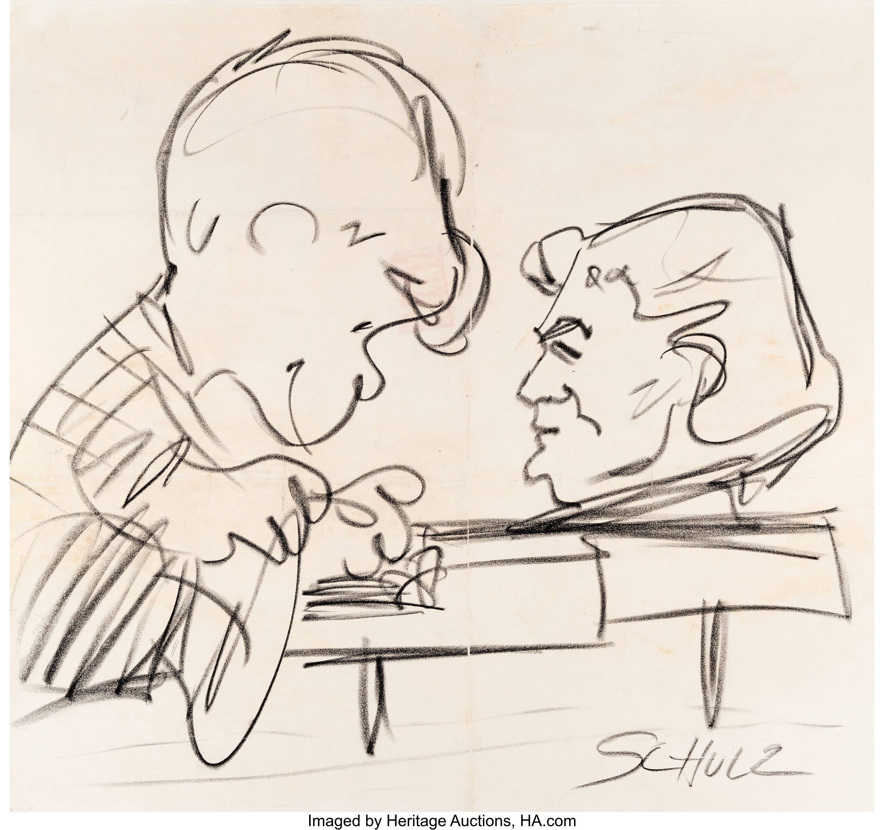 Charles Schulz Peanuts Schroeder Oversized Sketch Original Artwork ...