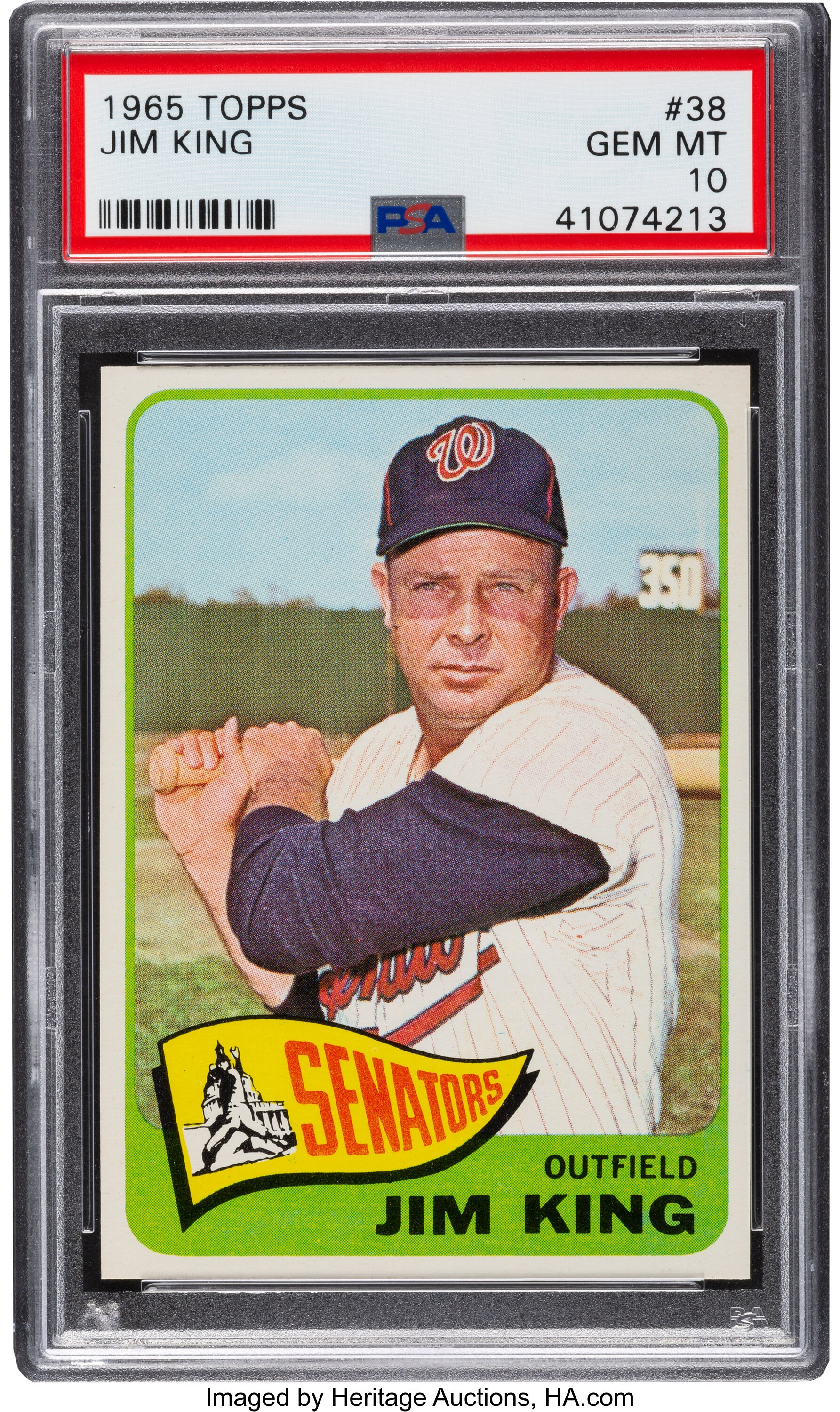 1965 Topps Jim King #38 PSA Gem Mint 10 - Pop Five. ... Baseball | Lot ...