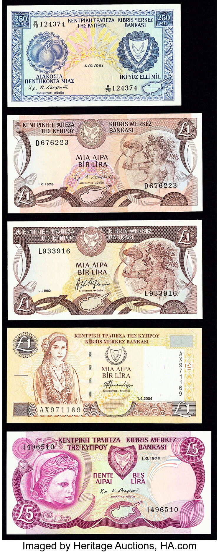 Cyprus Central Bank of Cyprus Group Lot of 10 Examples Crisp | Lot ...