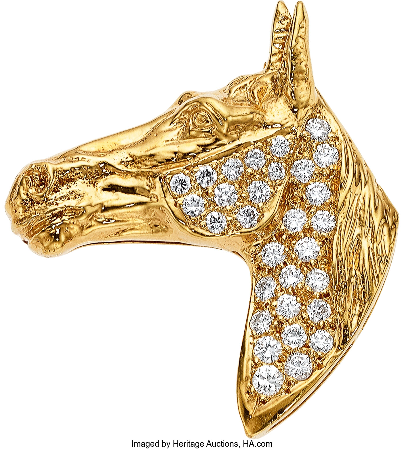 Peter Lindeman Diamond, Gold Pendant-Brooch. ... Estate Jewelry | Lot ...