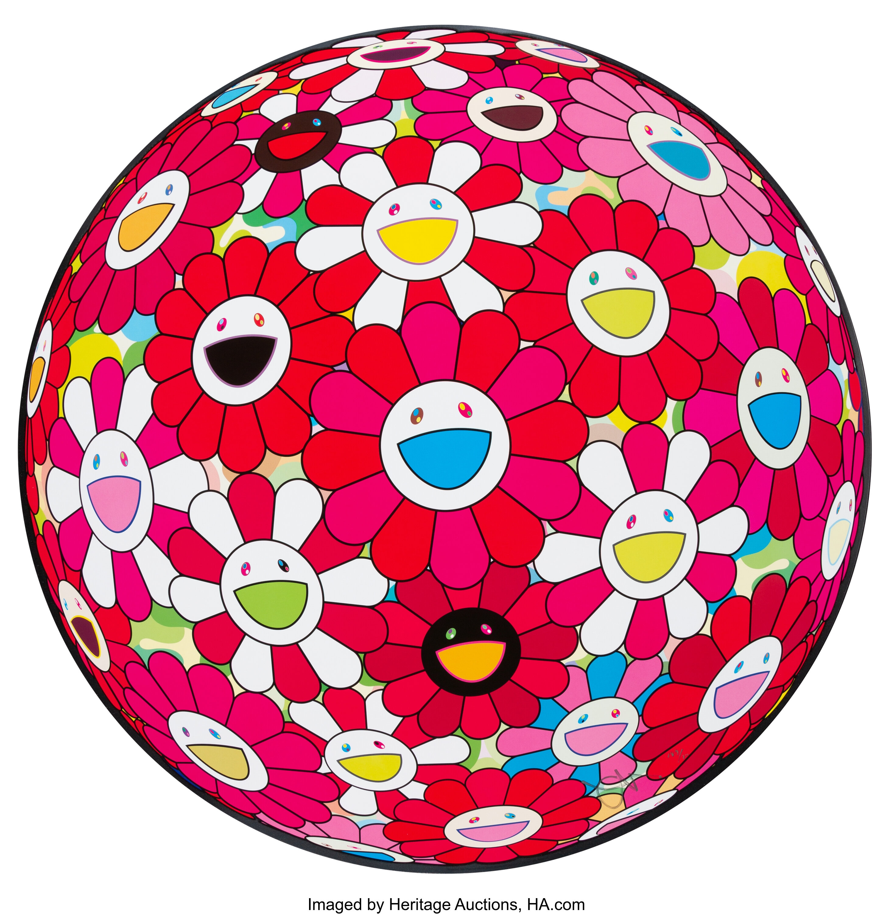 Takashi Murakami (b. 1962). Flower Ball (3D) - Papyrus, 2013. | Lot ...