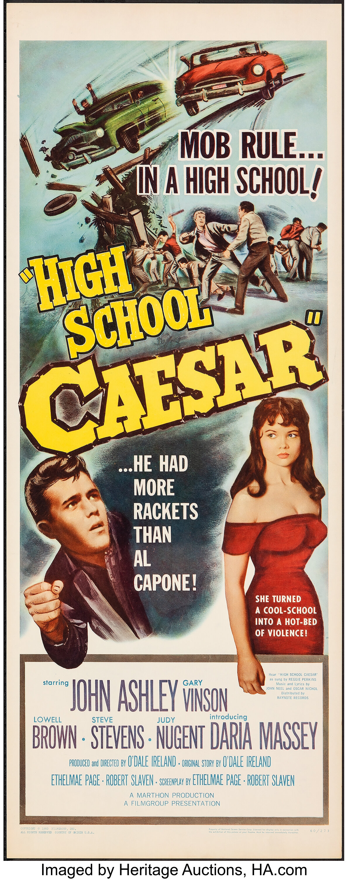 High School Caesar (Filmgroup, 1960). Rolled, Very Fine. Insert | Lot ...