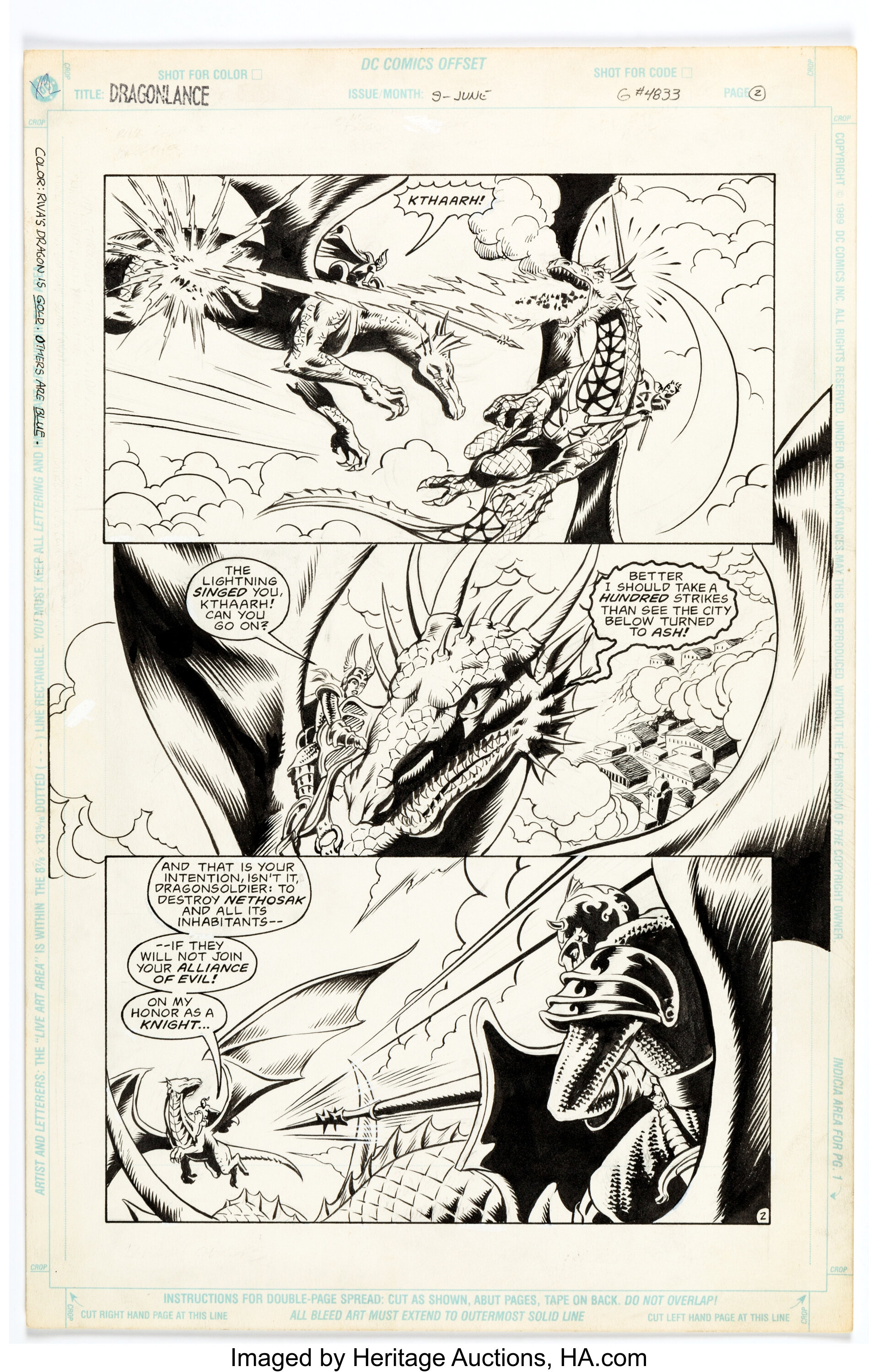 Dave Simons, Ron Randall, and Randy Elliot Dragonlance #9 Story | Lot ...