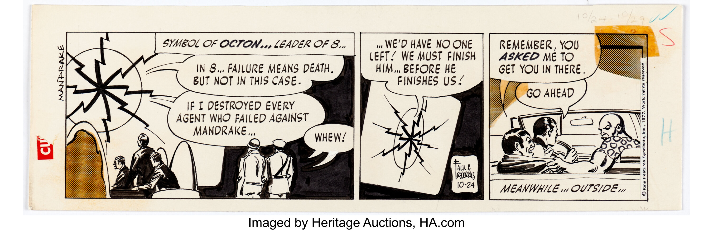 Fred Fredericks Mandrake the Magician Daily Comic Strip Original | Lot ...