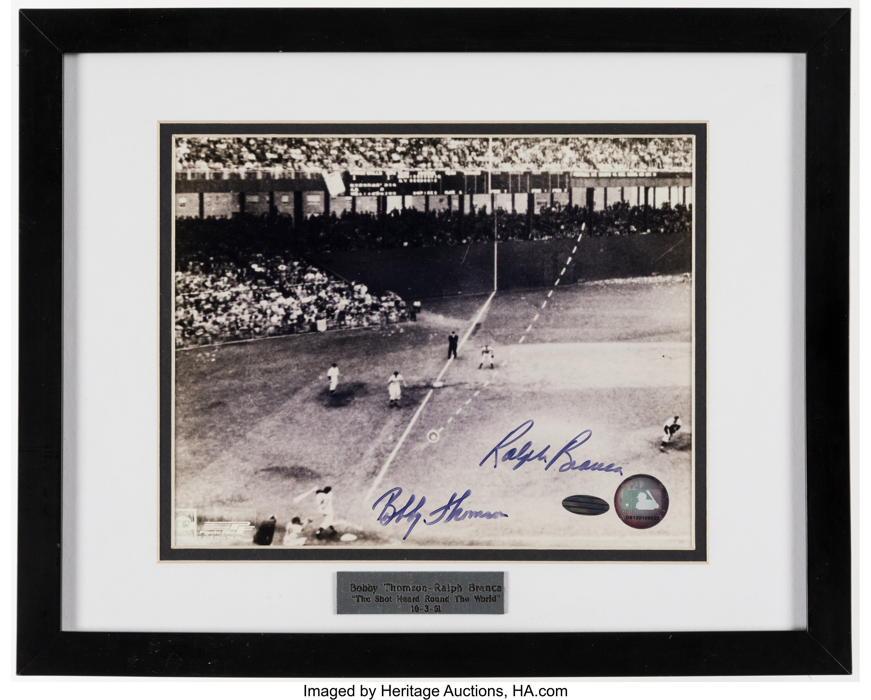 Bobby Thomson & Ralph Branca "Shot Heard 'round the World" | Lot #43402 ...