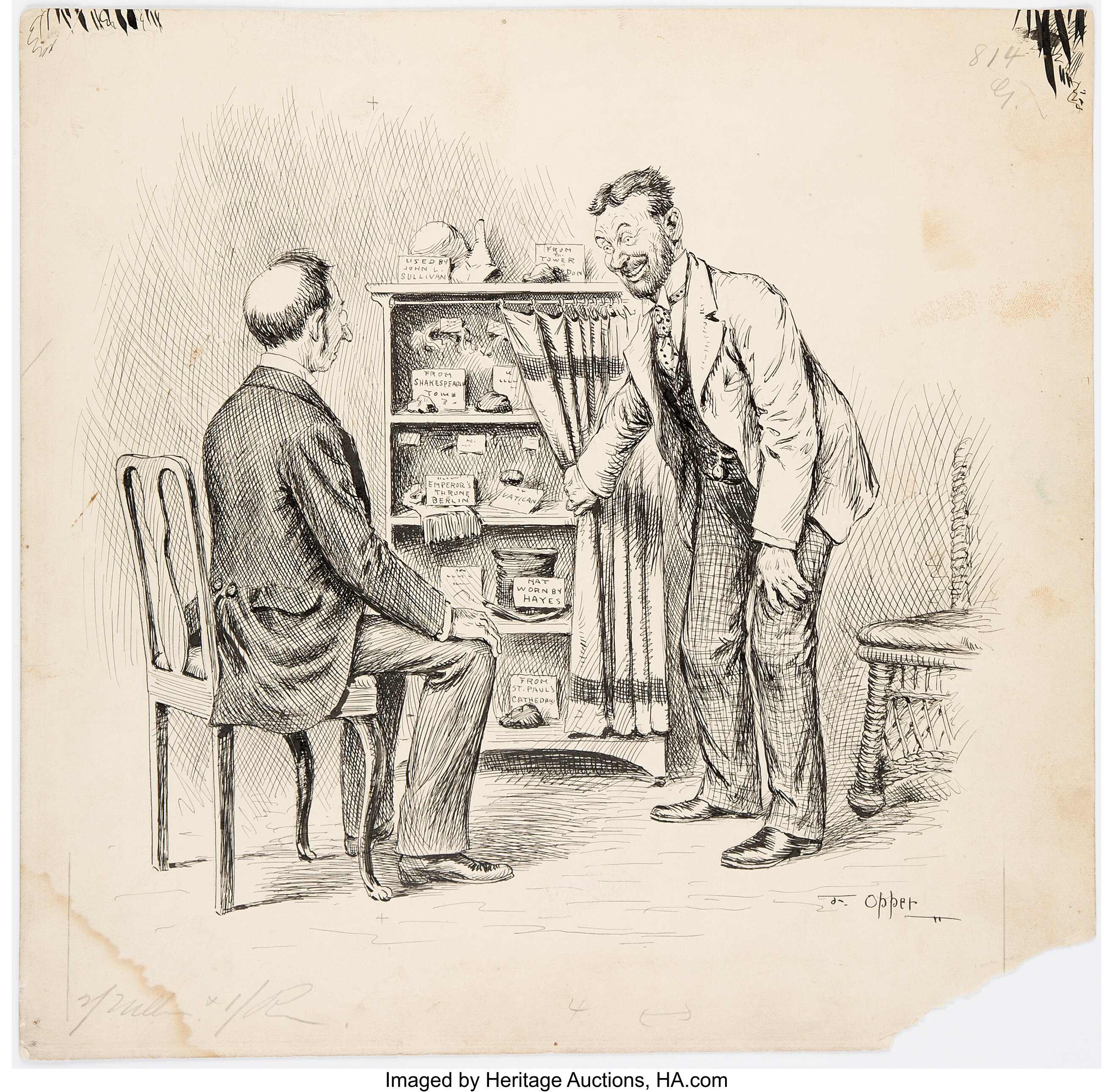 Frederick Burr Opper Puck Magazine Original Art (Keppler Publ., | Lot ...