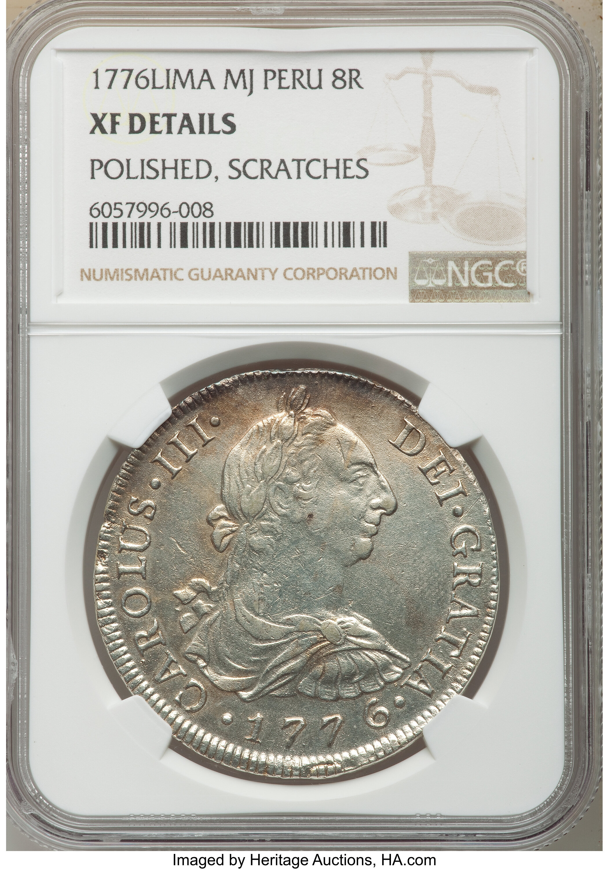 Peru: Charles III 8 Reales 1776 LM-MJ XF Details (Polished, | Lot ...