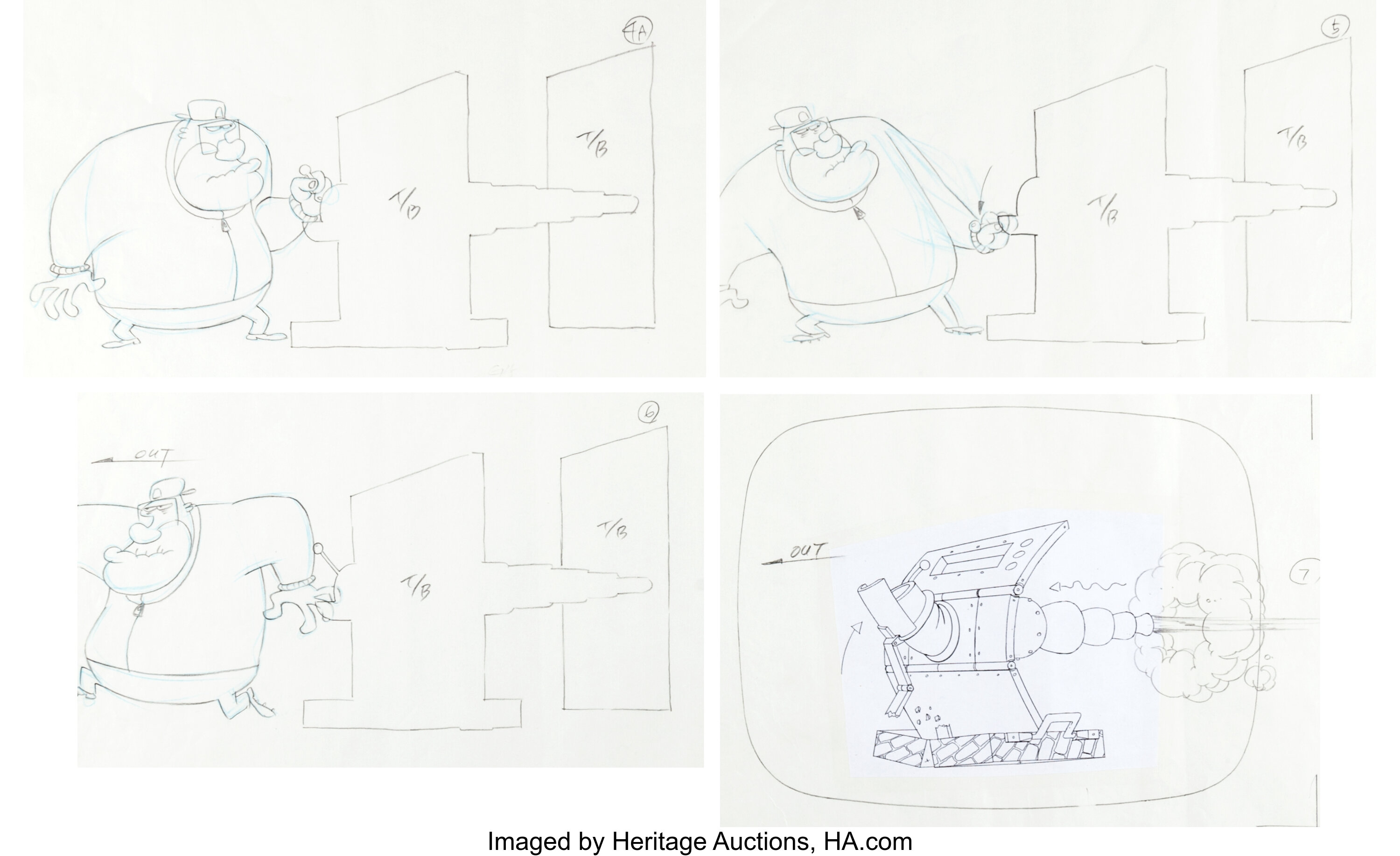 Oggy and the Cockroaches Animation Drawing Sequence of 4 (Guamont | Lot ...