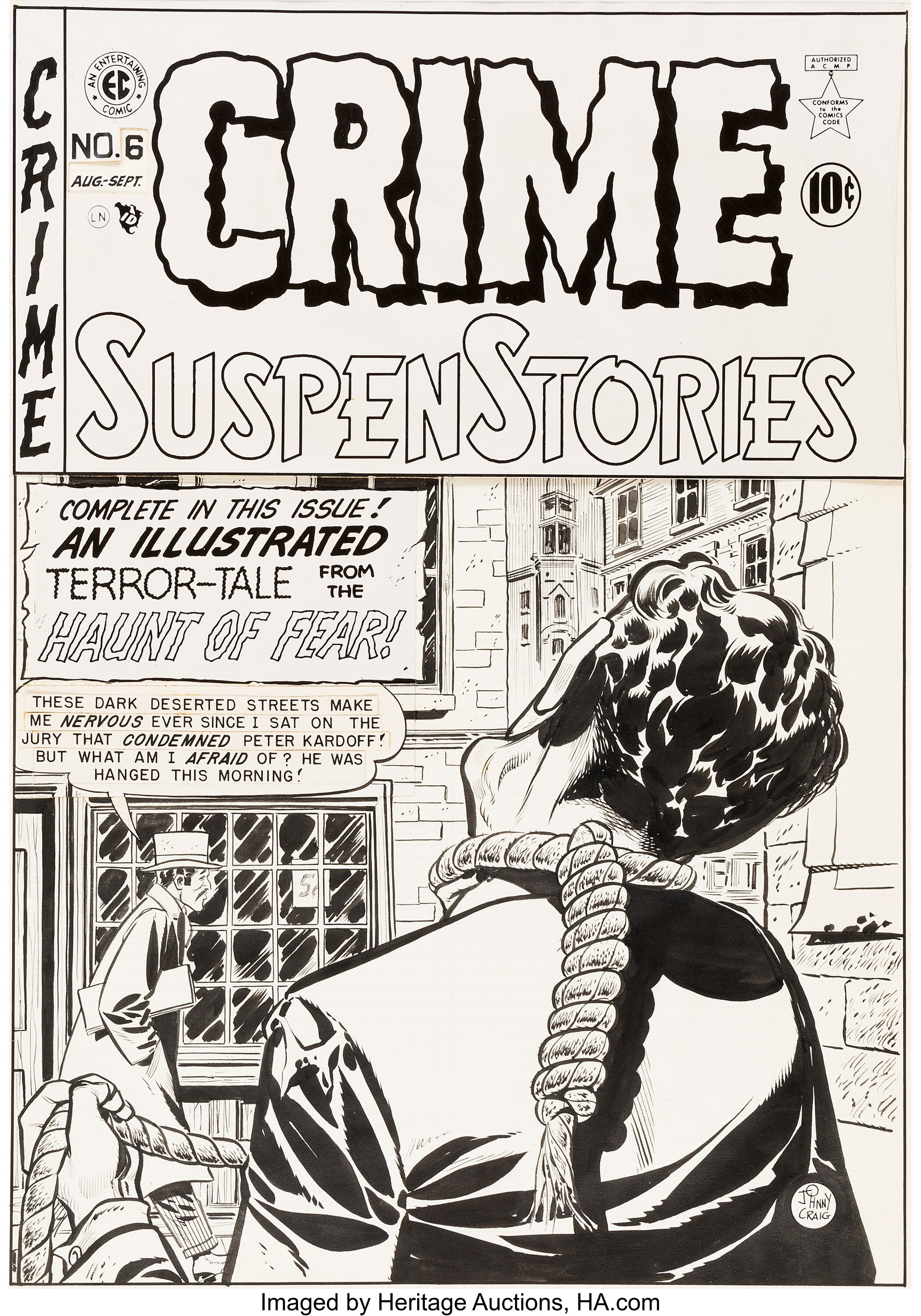 Johnny Craig Crime SuspenStories #6 Cover Original Art (EC, | Lot ...