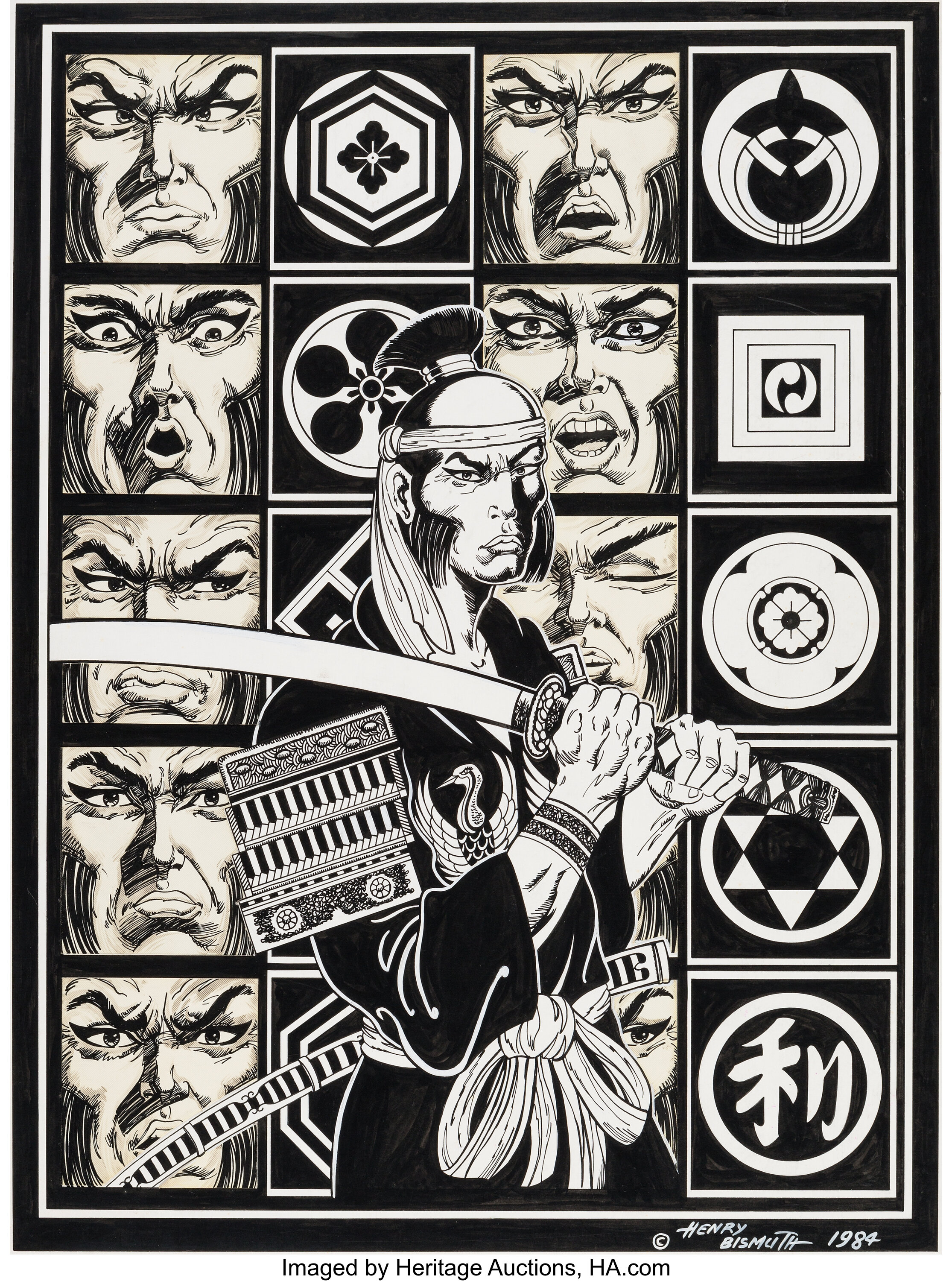 Henry Bismuth "Samurai" Portfolio Illustration Original Art | Lot ...
