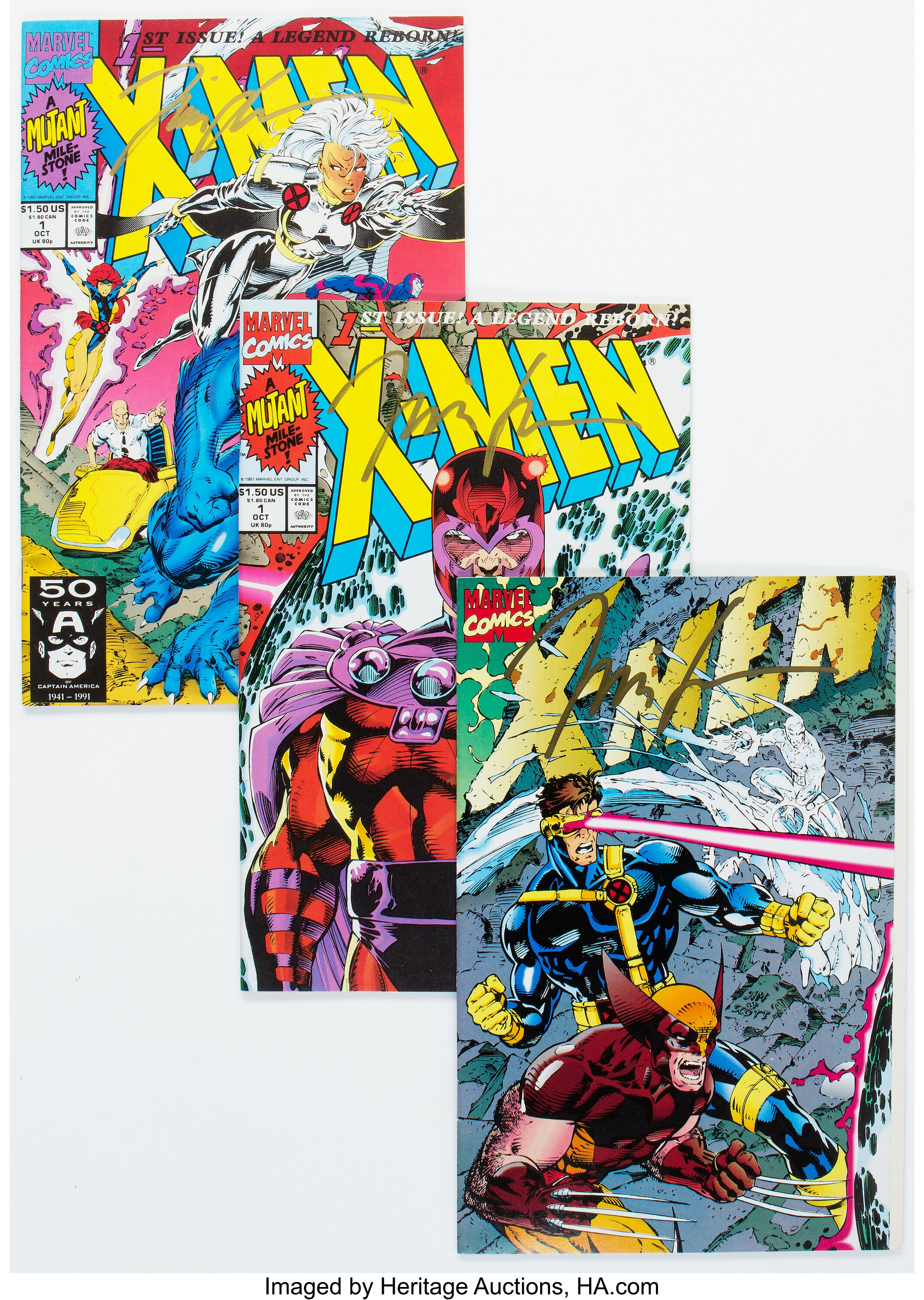 X-Men #1 Jim Lee Signed Set of All Four Covers (Marvel, 1991) | Lot ...