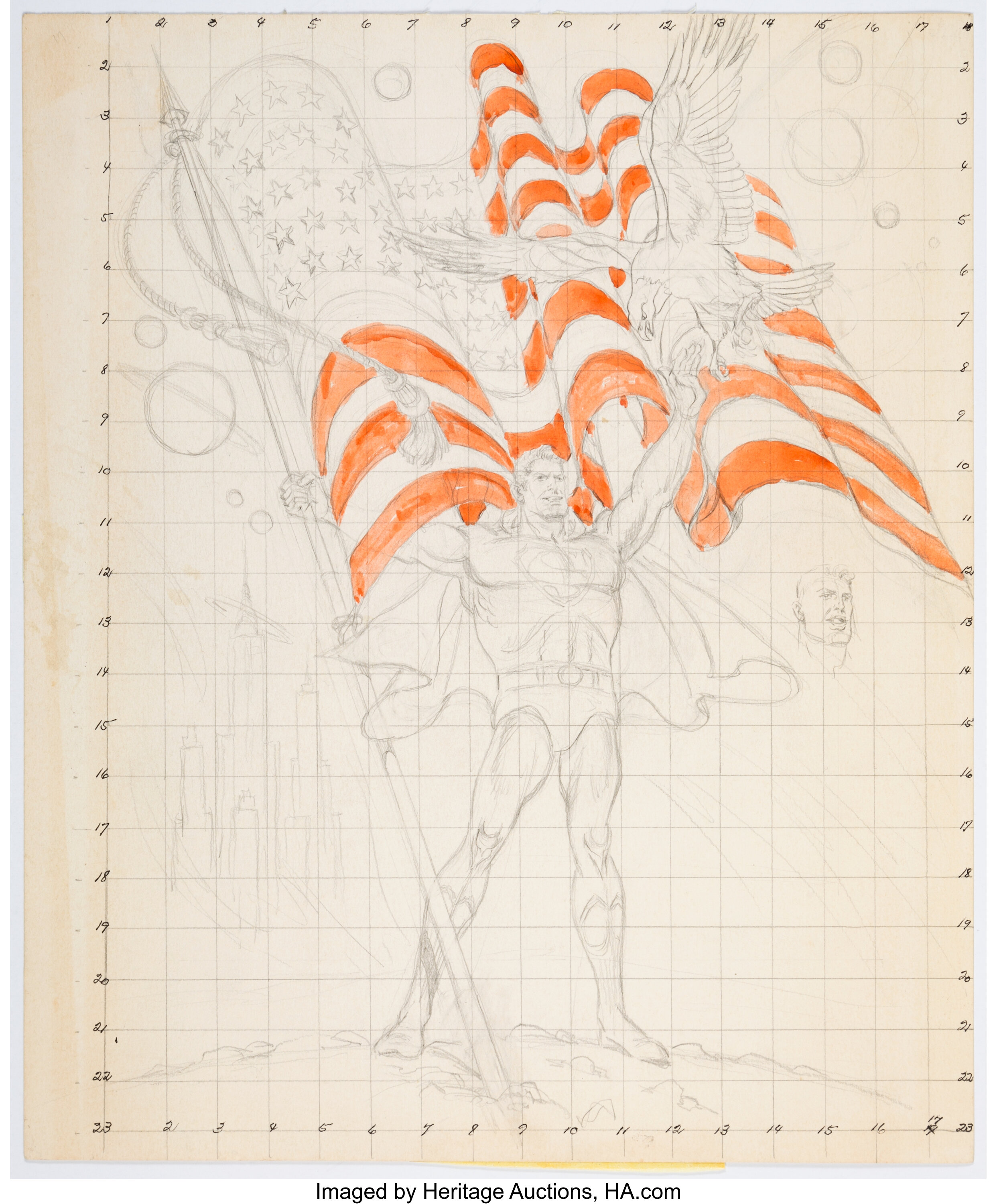 Wayne Boring -Superman Preliminary Artwork Original Art (c. | Lot ...