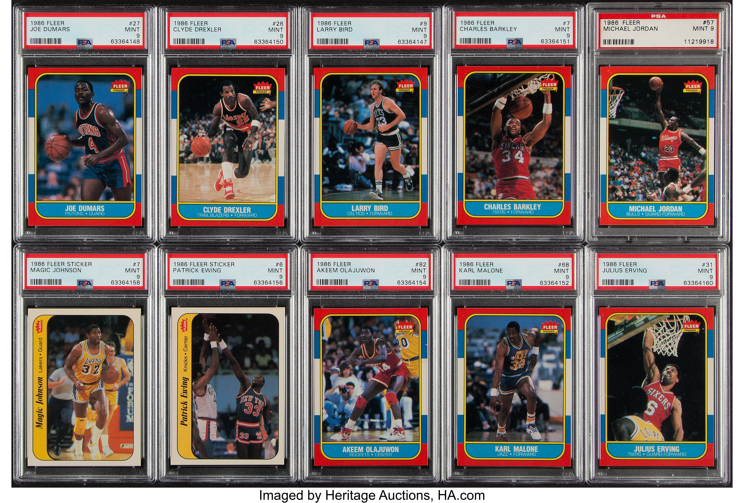 1986 Fleer Basketball Cards & Stickers High-Grade Complete Set | Lot ...