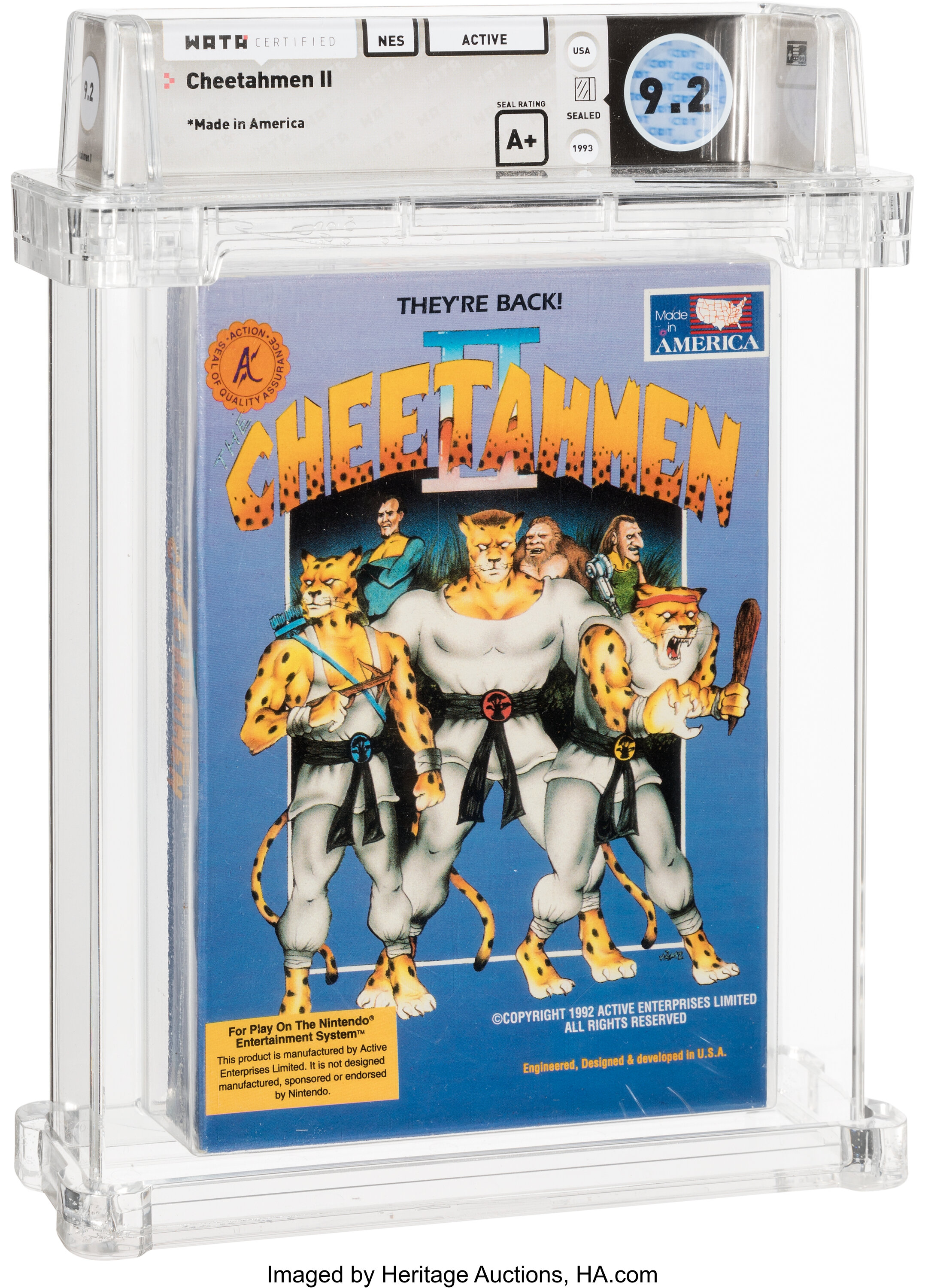 Cheetahmen II - Wata 9.2 A+ Sealed, NES Active 1993 USA.... Video | Lot ...