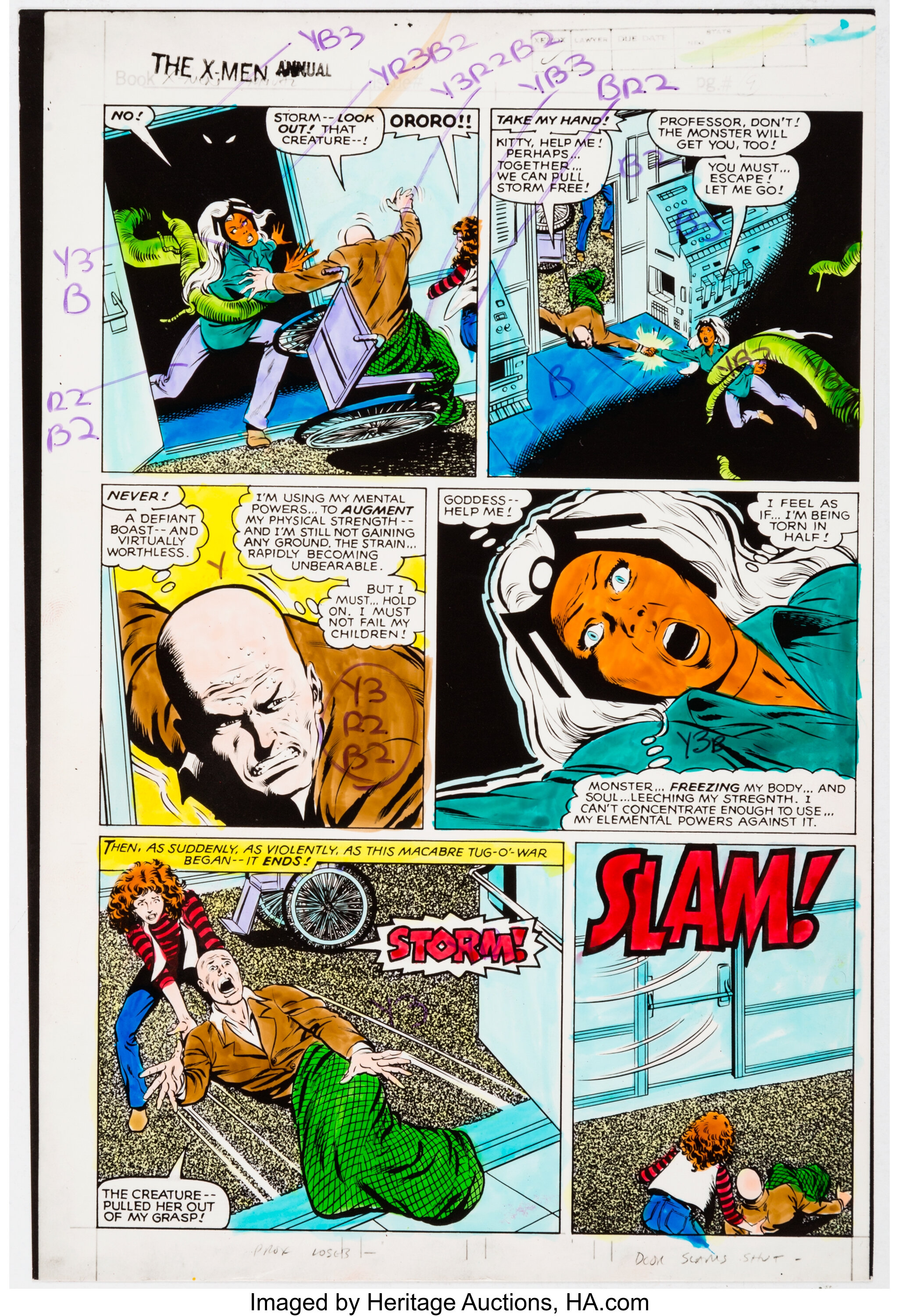 Glynis Oliver X-Men Annual #4 Story Page 9 Production Color Guide | Lot ...