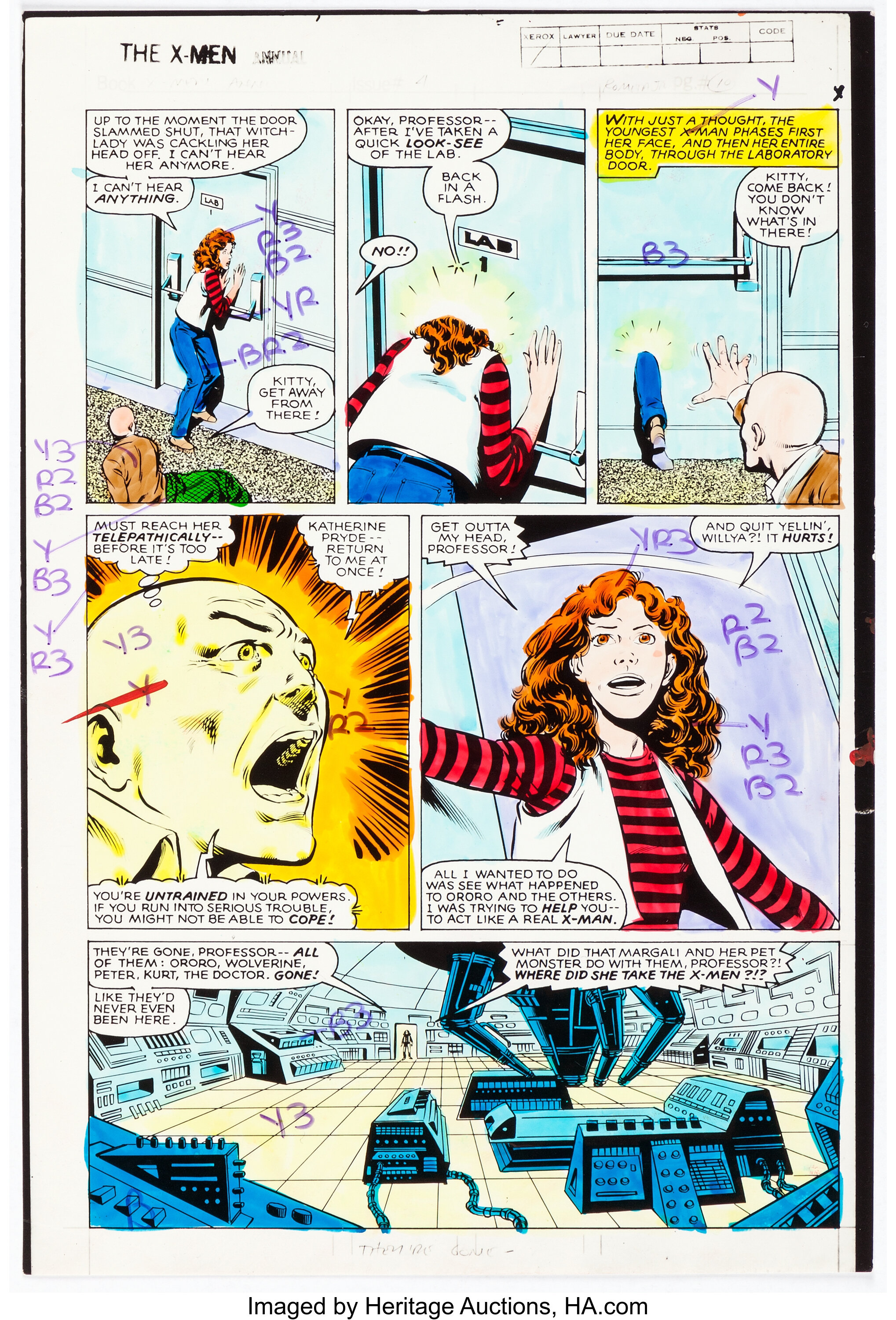 Glynis Oliver X-Men Annual #4 Story Page 10 Production Color Guide ...