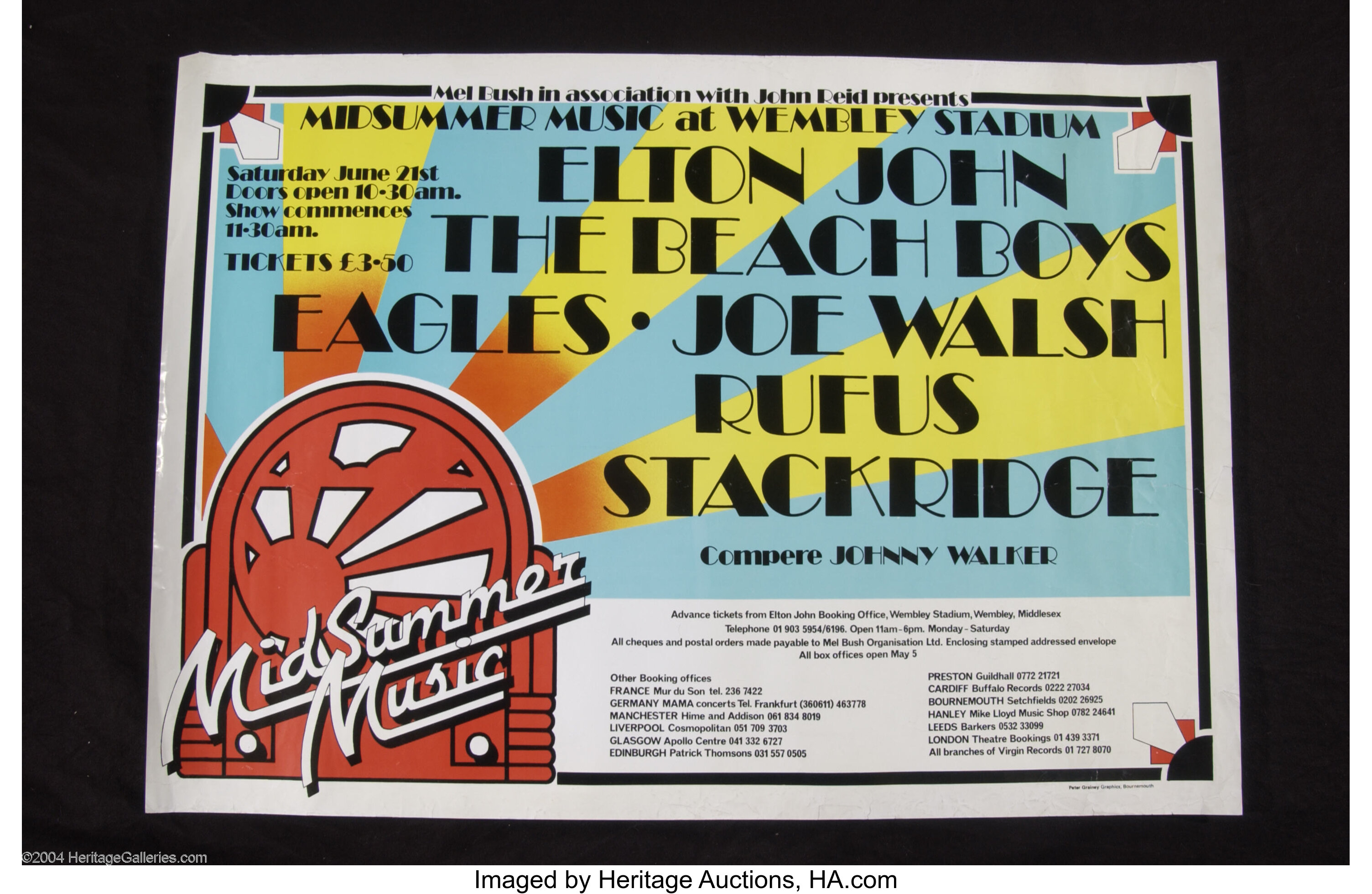 Elton John: Concert Poster - Midsummer Music at Wembley - June 21 ...