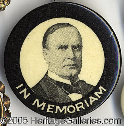 Large McKinley Memorial Pin. Large-size McKinley Memorial button ...
