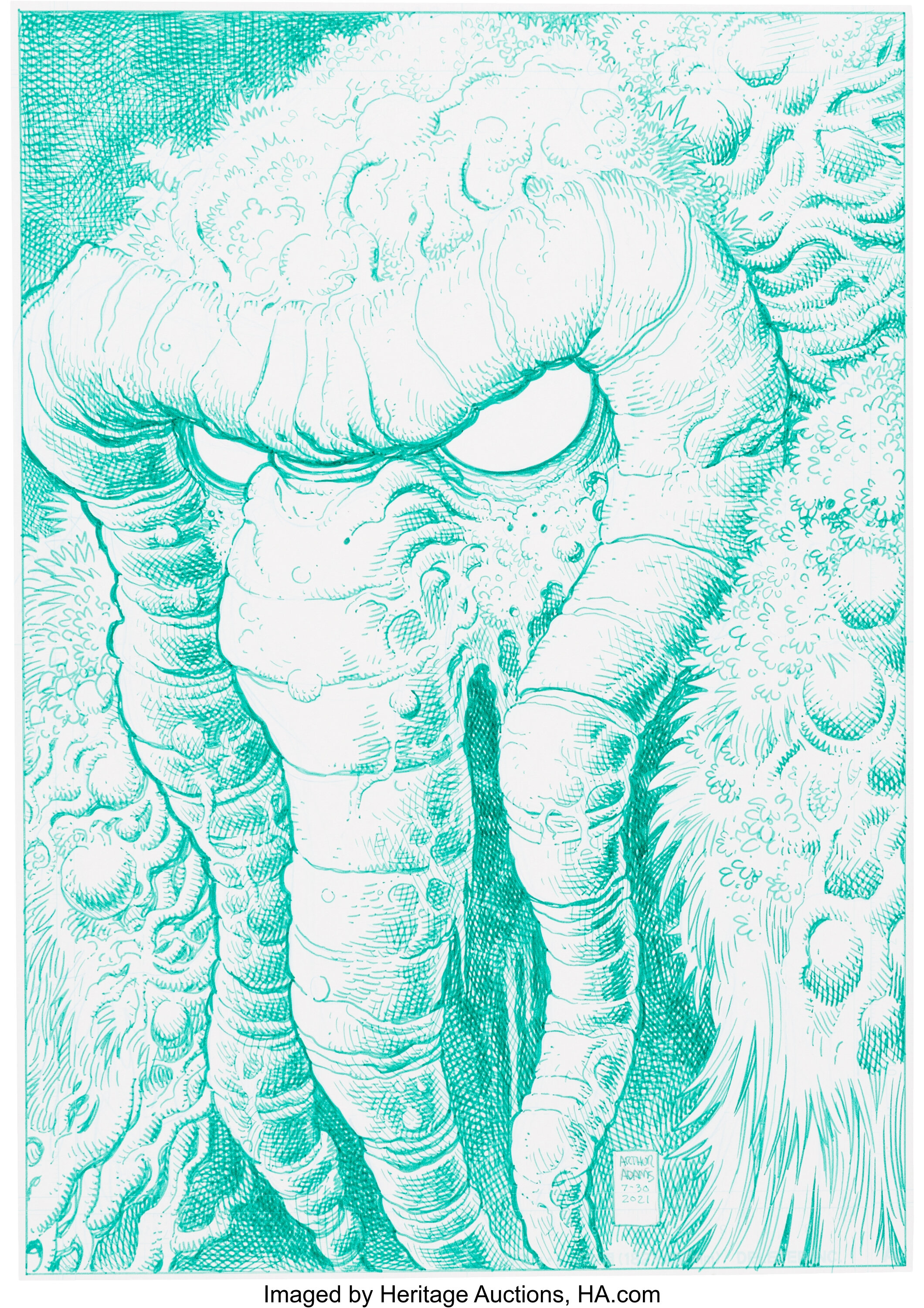 Arthur Adams - Man-Thing Illustration Original Art (2021).... | Lot ...