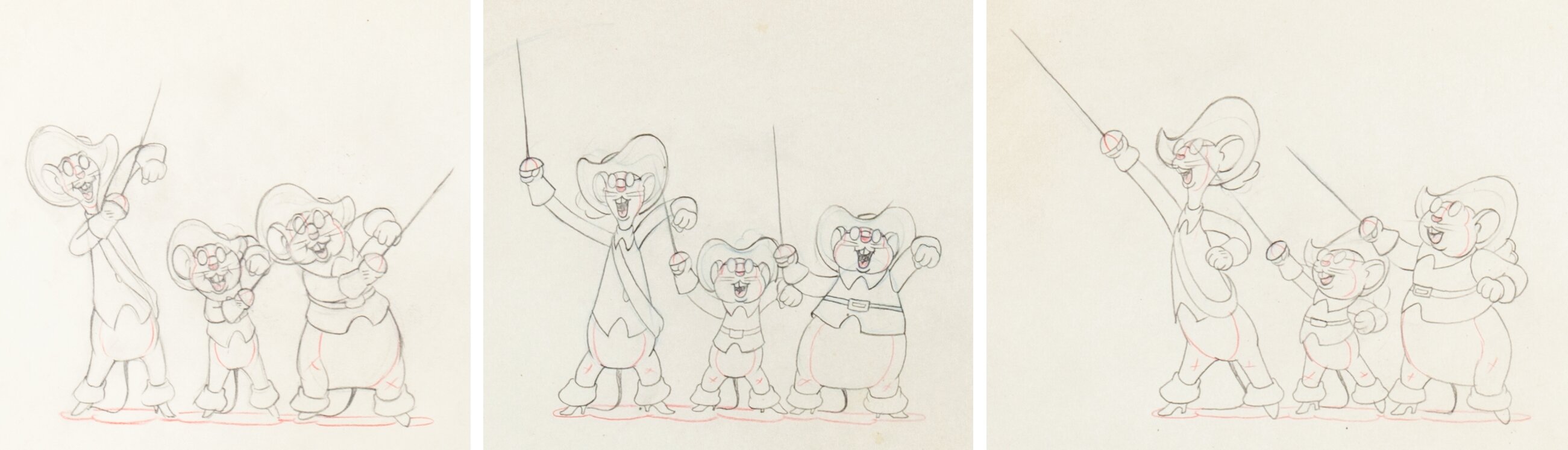 Three Blind Mouseketeers Animation Drawings Sequence of 3 (Walt | Lot ...