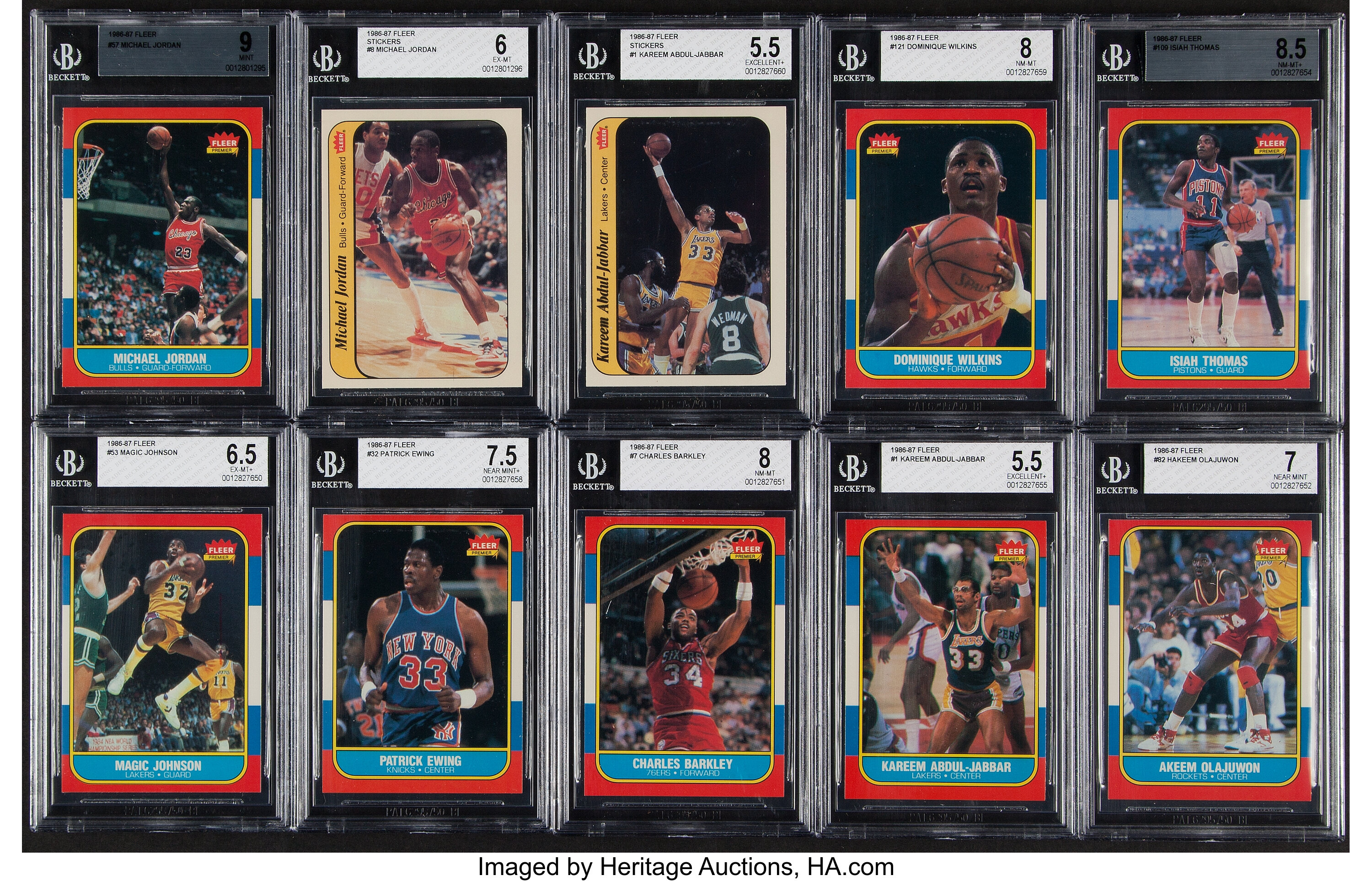 1986 Fleer Basketball Cards & Stickers Complete Set (132+11) - With ...