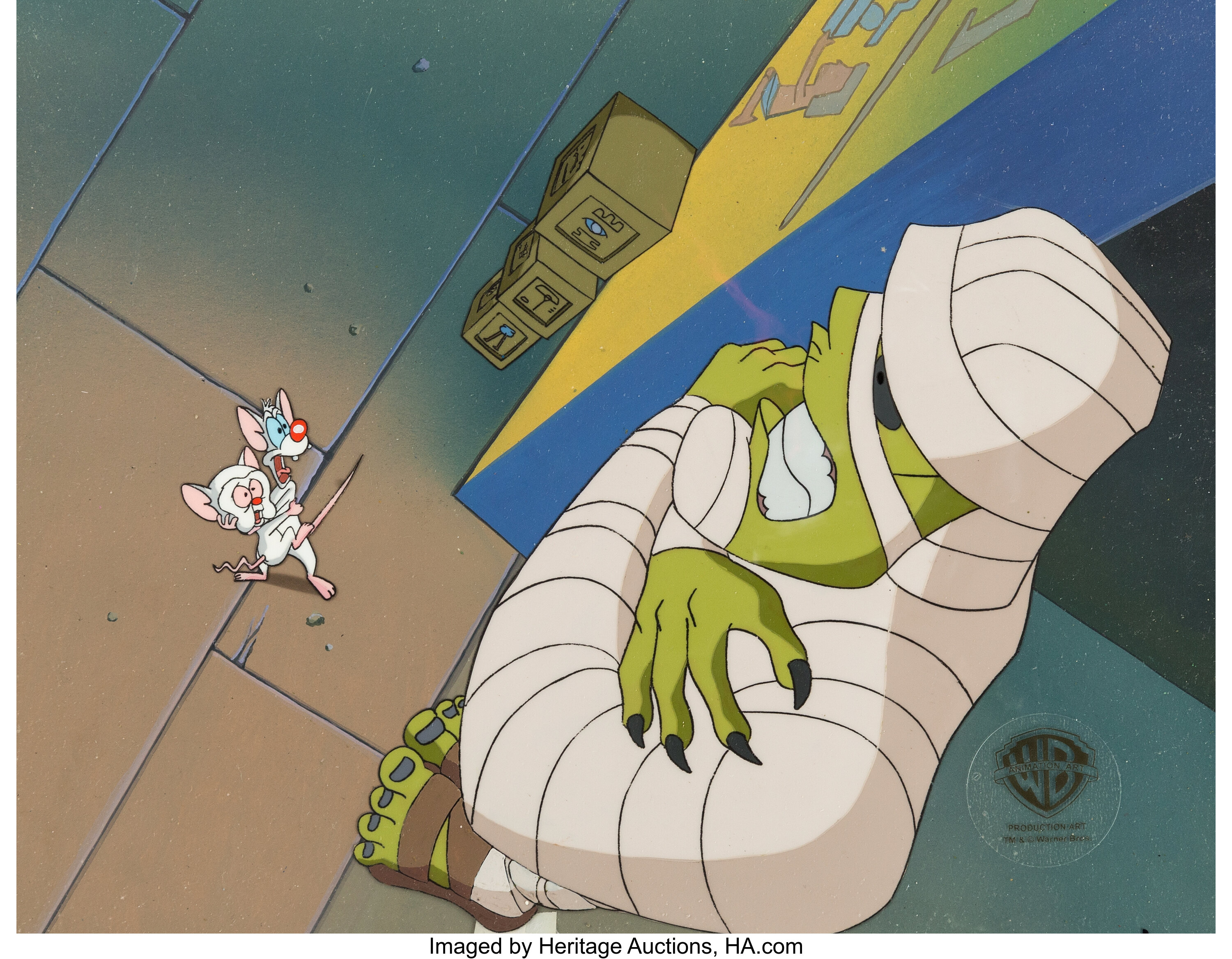 Pinky and the Brain "The Mummy" Production Cel Setup with Key | Lot ...