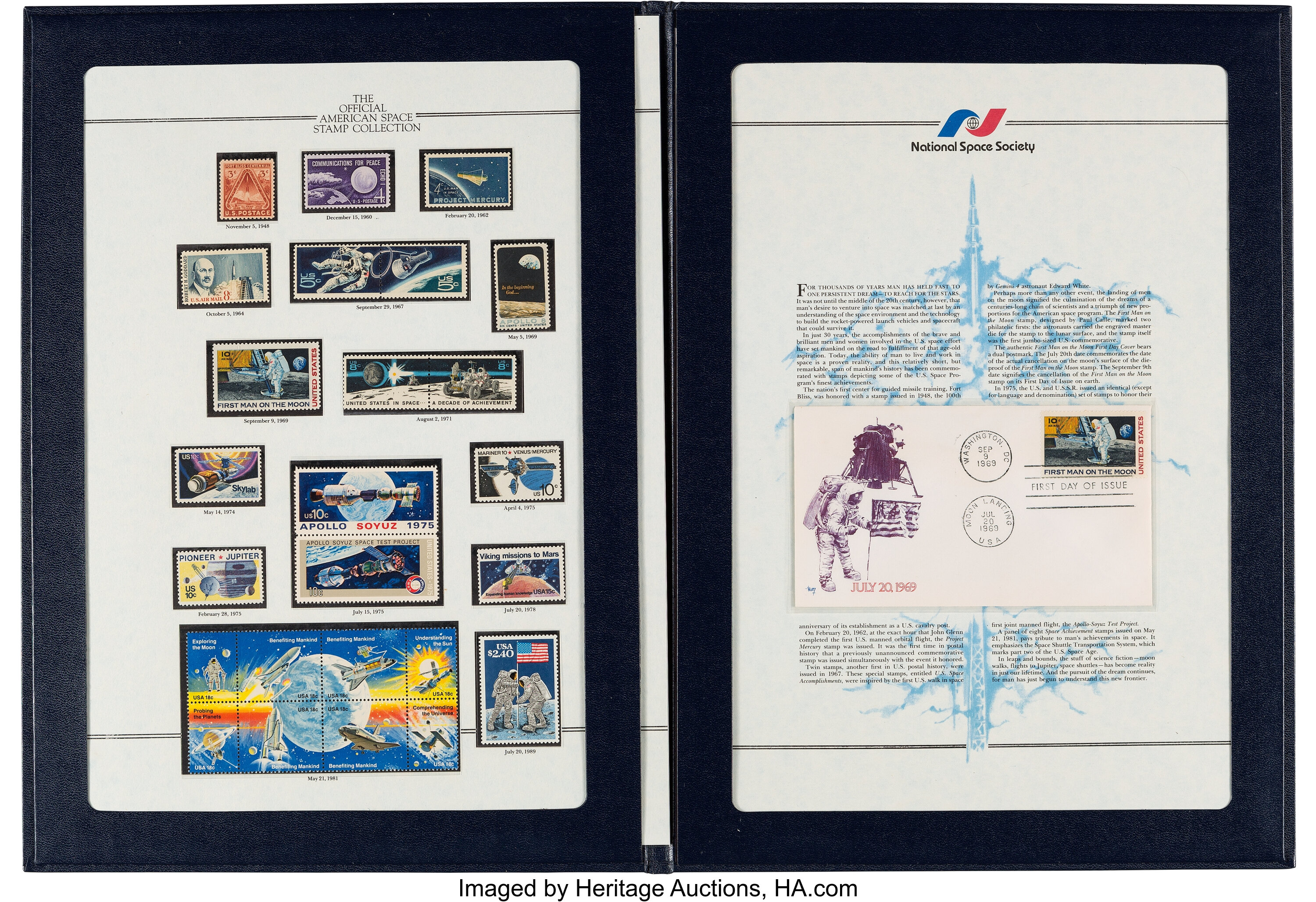 National Space Society's 1989 "The Official American Space Stamp | Lot ...