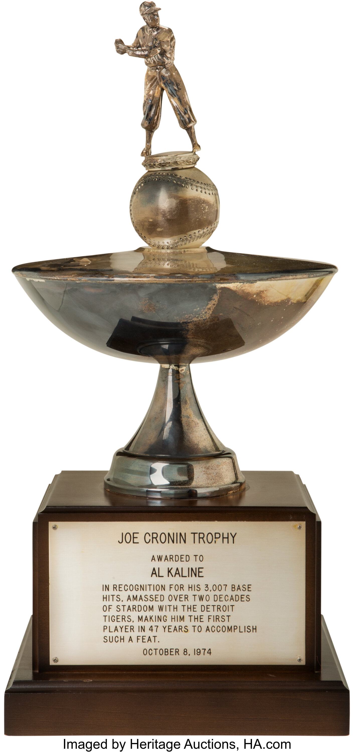 1974 Joe Cronin Trophy Presented to Al Kaline From The Al Kaline | Lot ...
